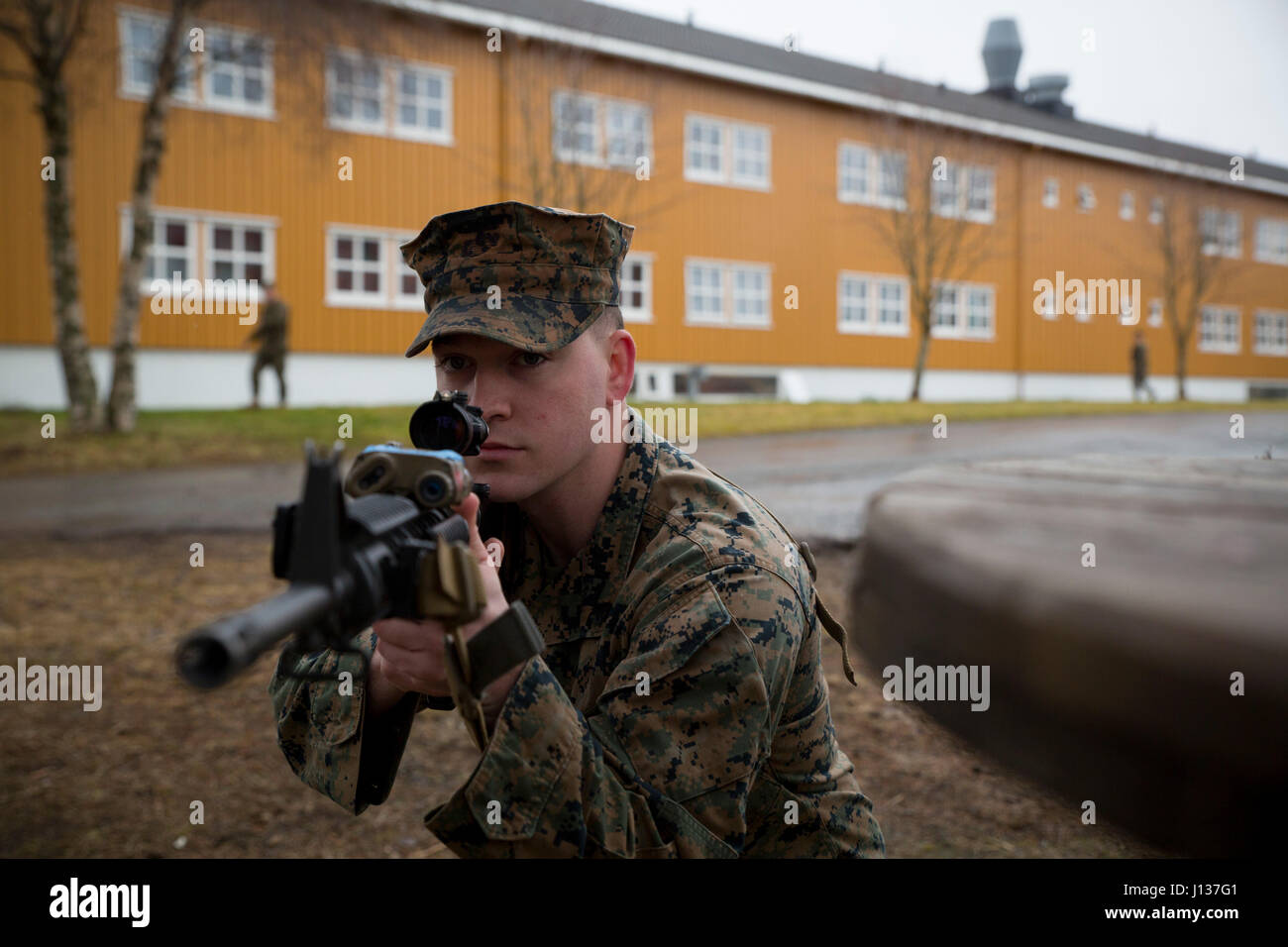 U.S. Marine Cpl. Mark Rippert, a military policeman with Marine ...