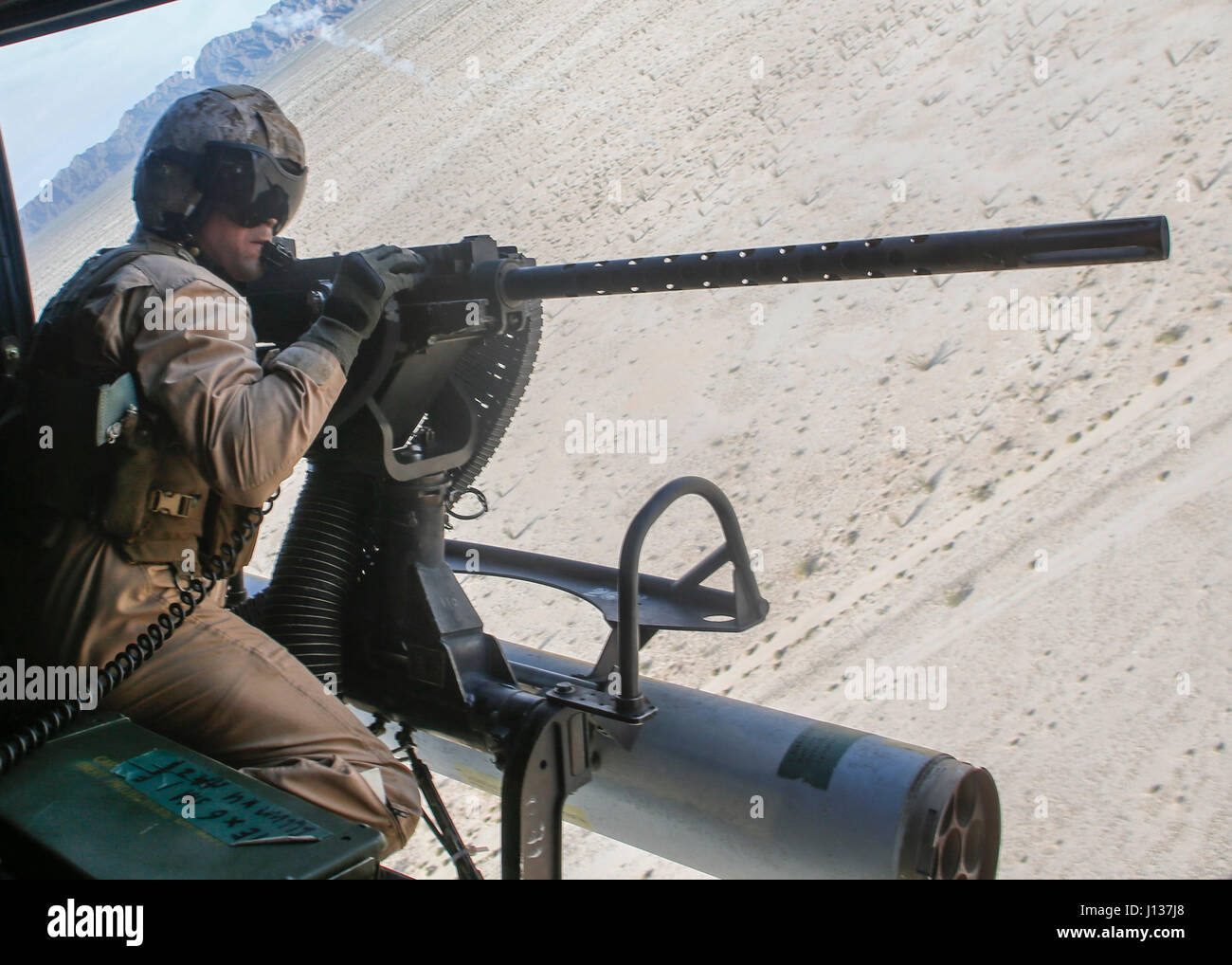 U.S. Marine Corps Cpl. William Mcnamara, UH-1Y Venom crew chief with ...