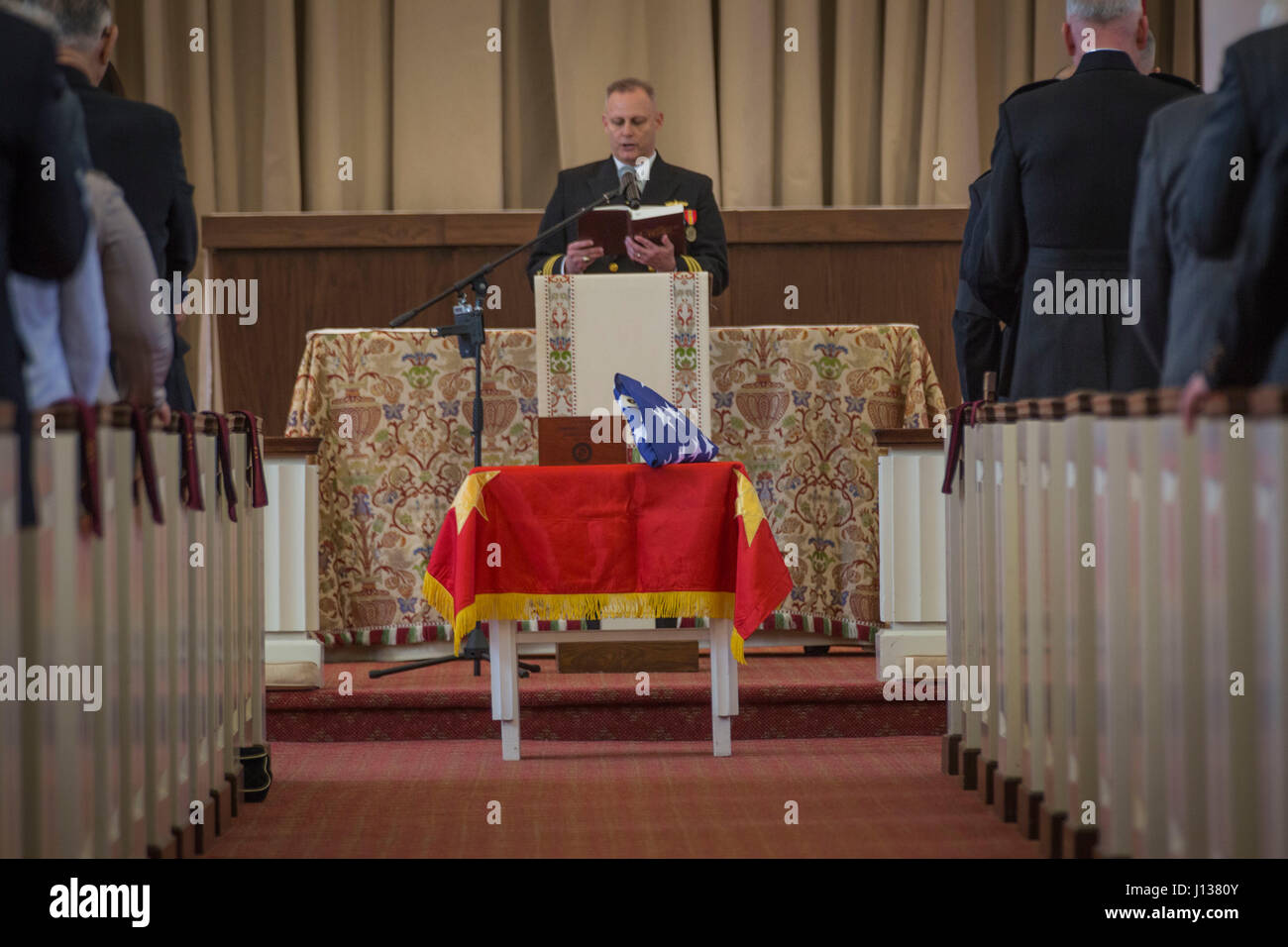 A memorial service was held at the U.S. Marine Memorial Chapel ...