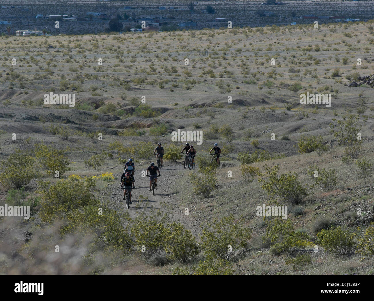 Participants navigate the Combat Center Bike Trail during the annual ...