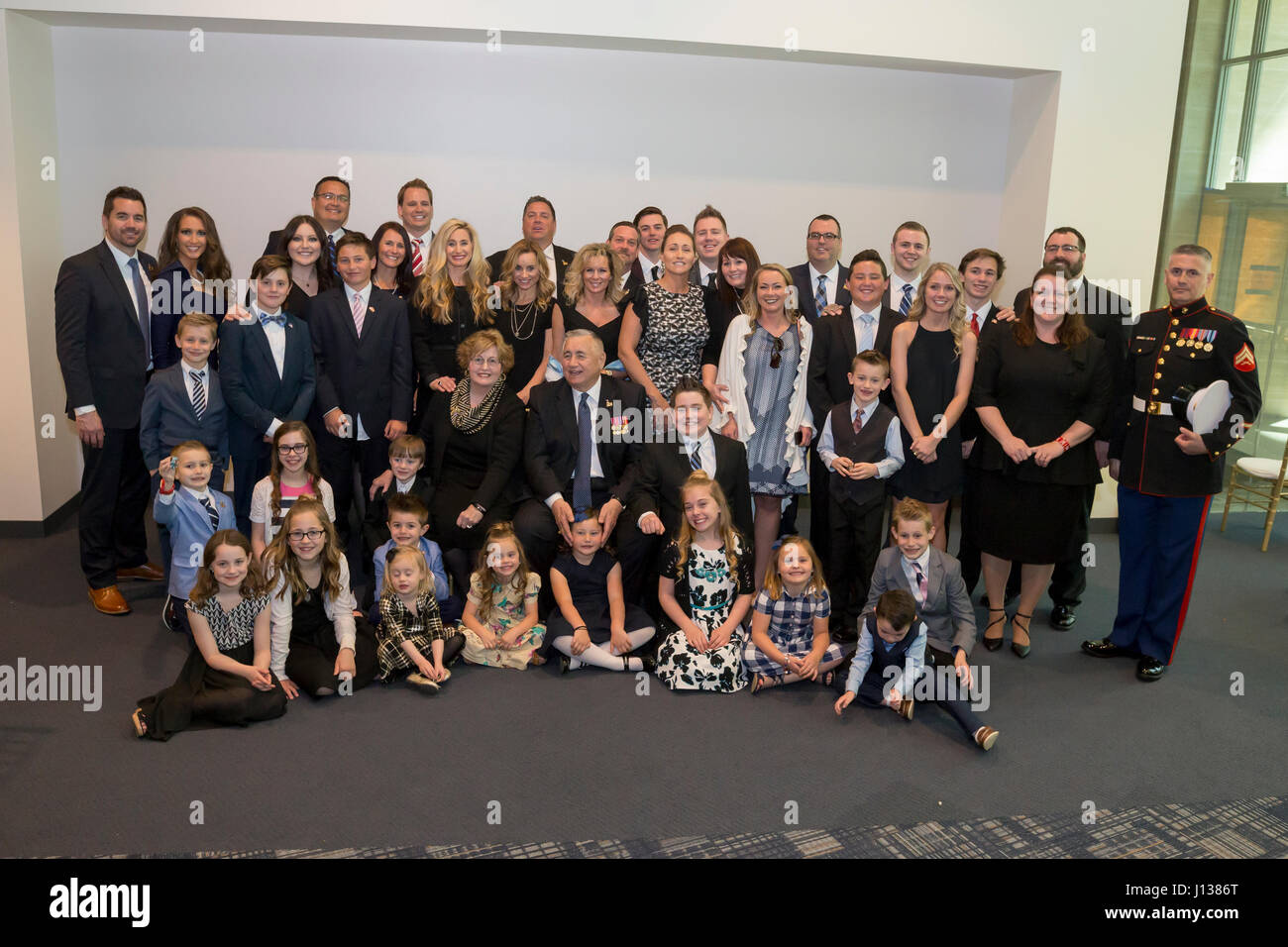Members of the Snowden family pose for a family photo following a ...