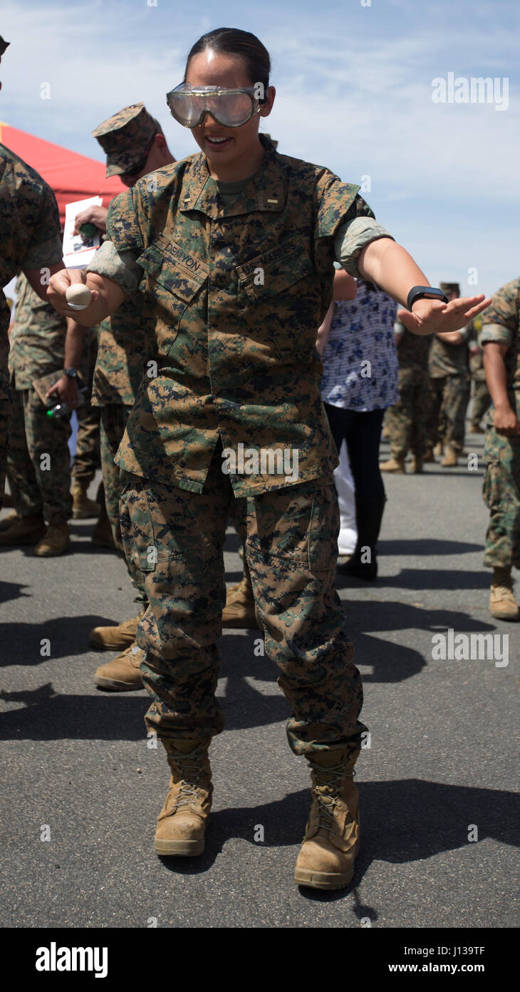 A Marine participates in a vision-impairment agility game at the 101 ...