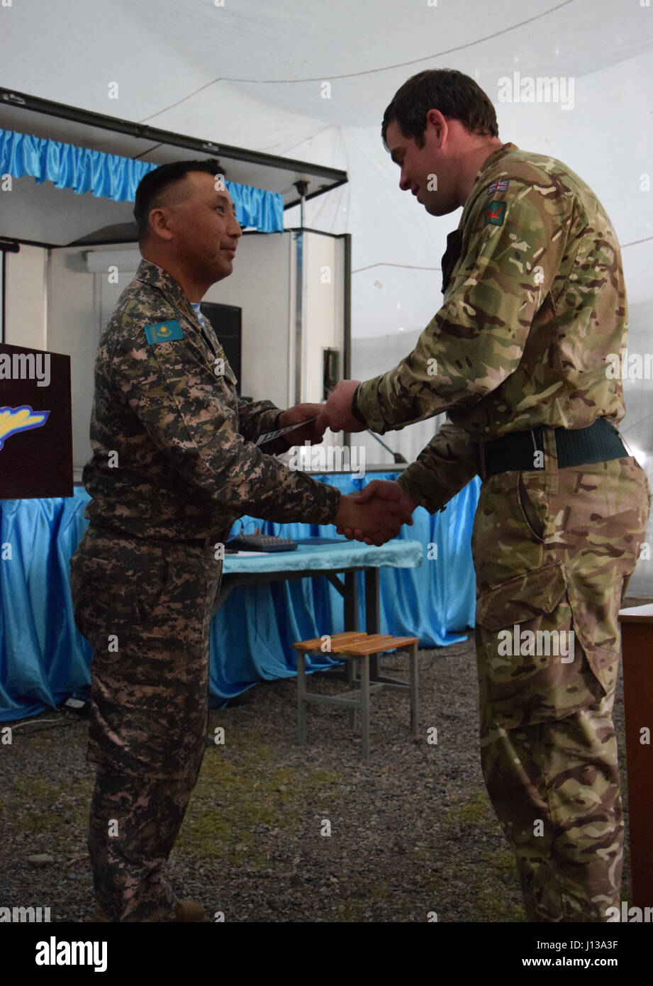 Lt. Col. Bulat Dusembayev, commander of the Kazakhstan Peacekeeping ...