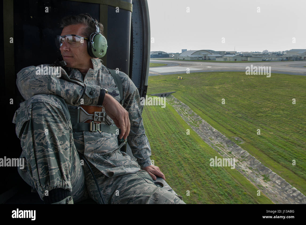 U.S. Air Force Brig. Gen. Barry Cornish, 18th Wing commander, rides in ...