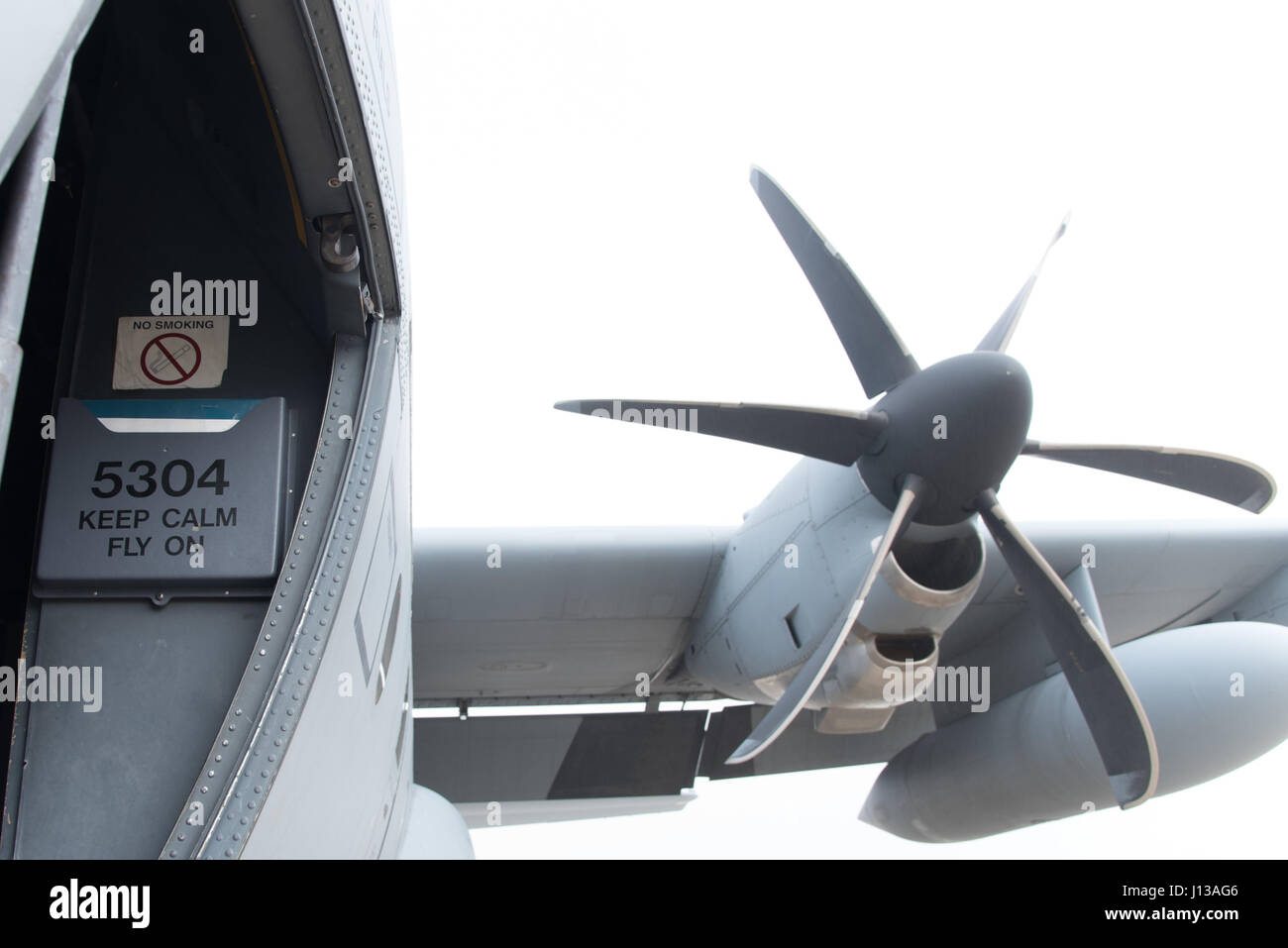A WC-130J Super Hercules aircraft with the 53rd Weather Reconnaissance ...