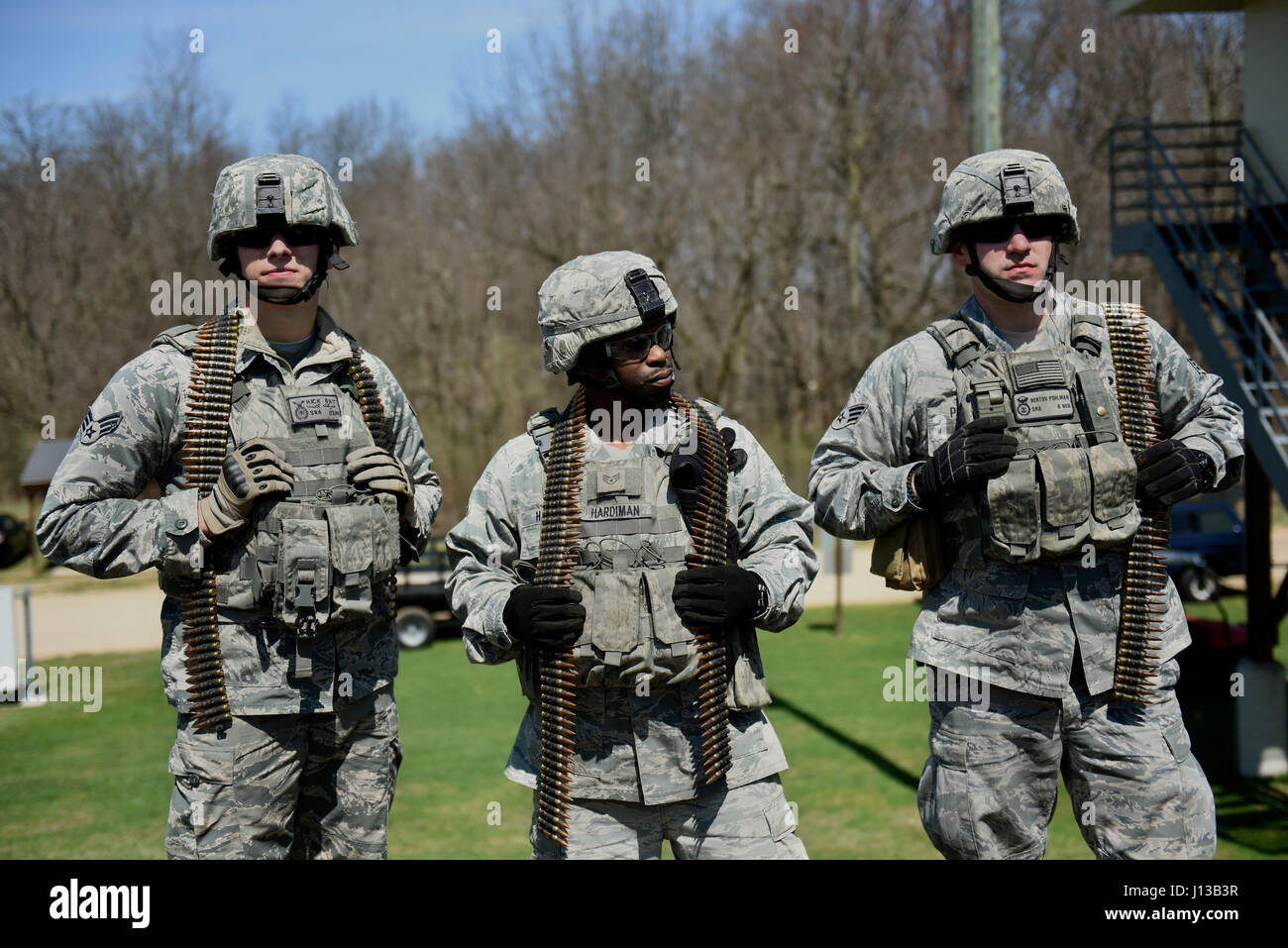 U.S. Air Force Senior Airman Nick Ort, Staff Sgt. Jolan Hardiman and ...