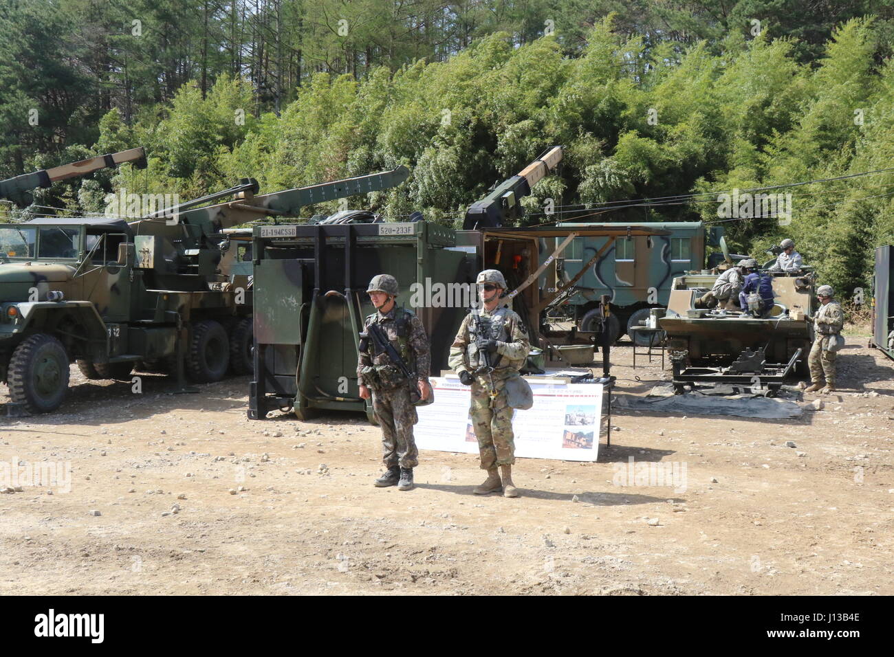 U.S. and ROK Army soldiers demonstrate combined operations of an Area ...