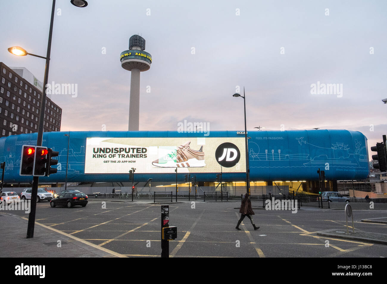 View, from, Lime Street,Station,of,huge,tv,ad,screen,Liverpool ...