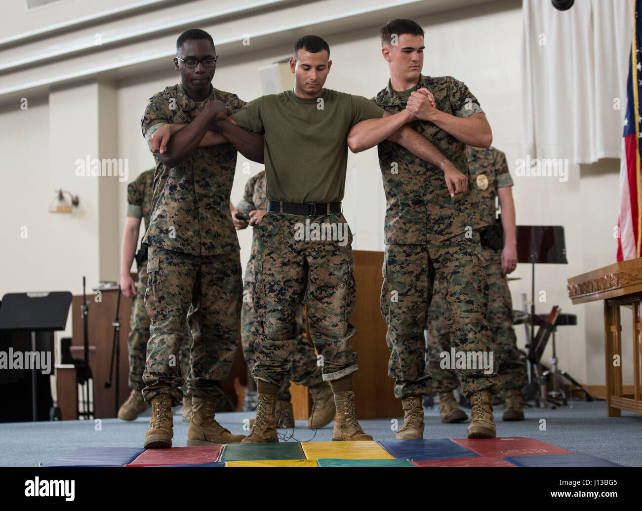 A U.S. Marine with Headquarters and Support Battalion (H&S BN), Marine ...