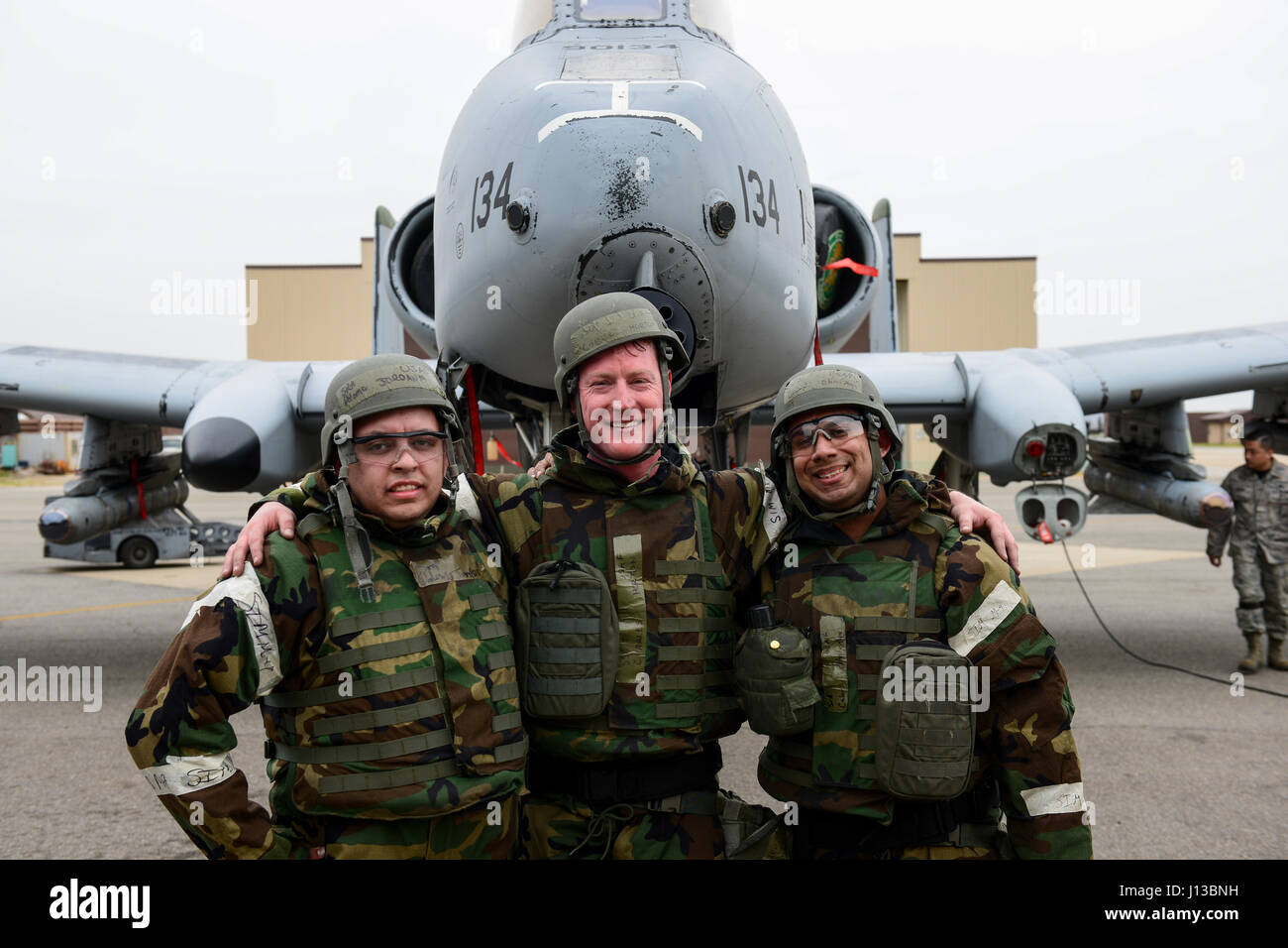 U.S. Air Force Senior Airmen Jordan Palomo and Cesar Otero-Moya pose ...