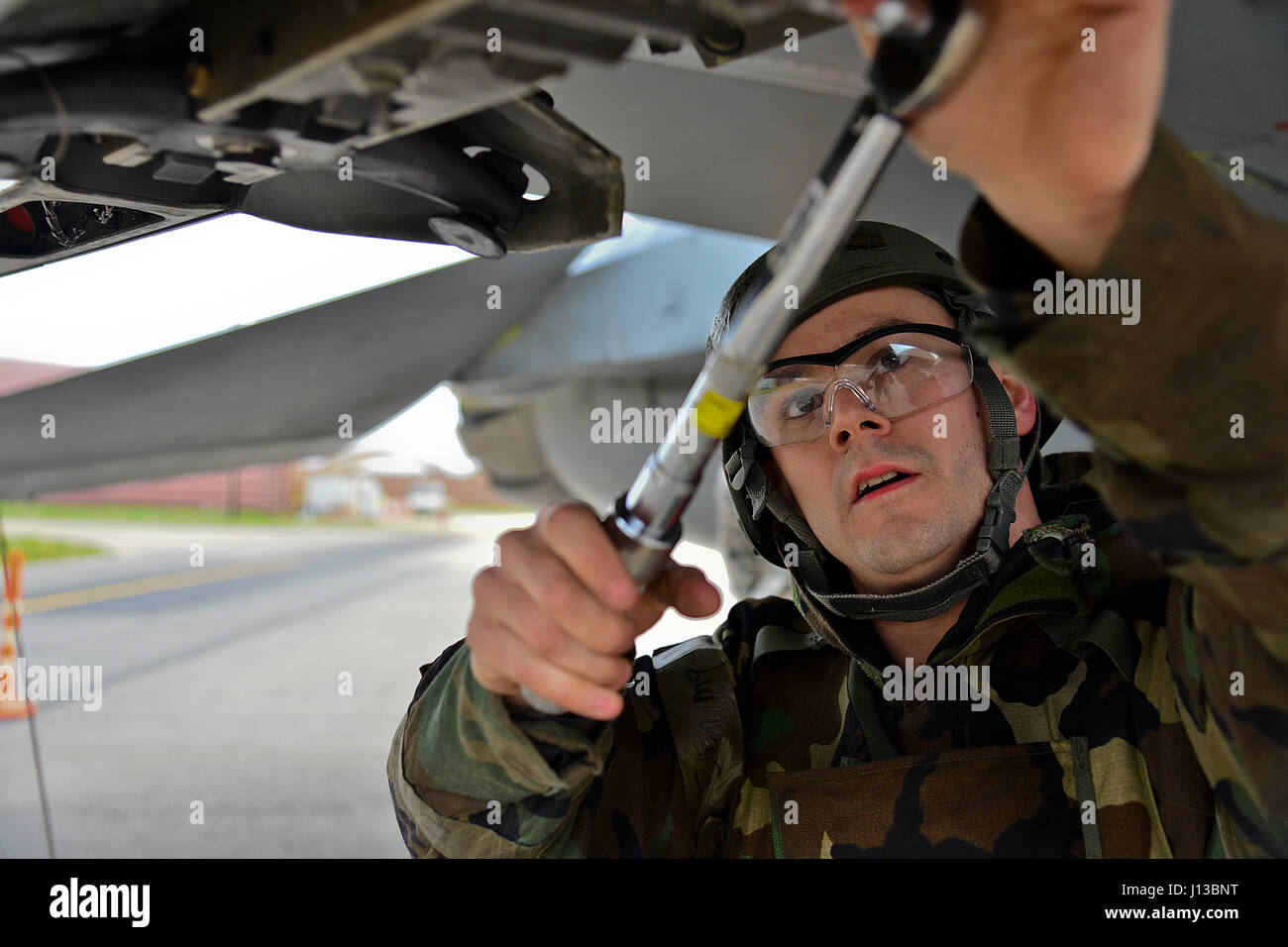 U.S. Air Force Senior Airman Brett Hamblin, 36th Aircraft Maintenance ...