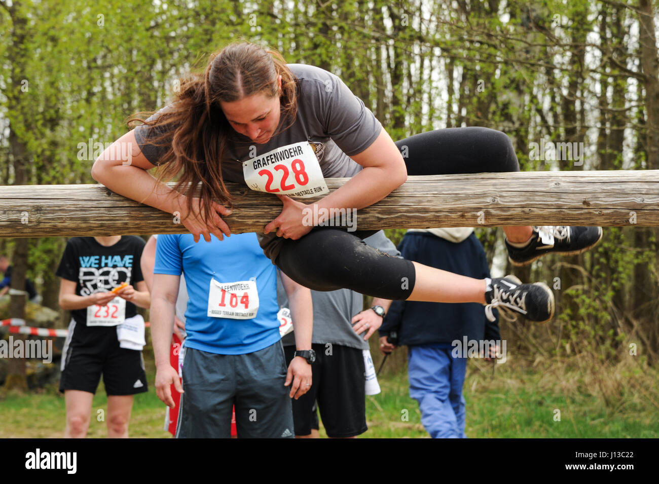 Runners participate in the annual Rugged Terrain Obstacle Run at ...
