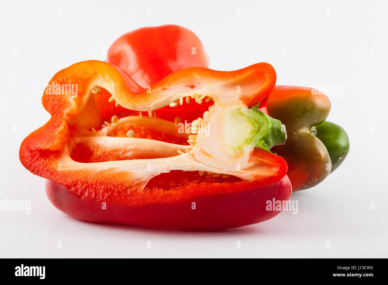 Bell pepper (Capsicum annuum) isolated in white background Stock Photo ...