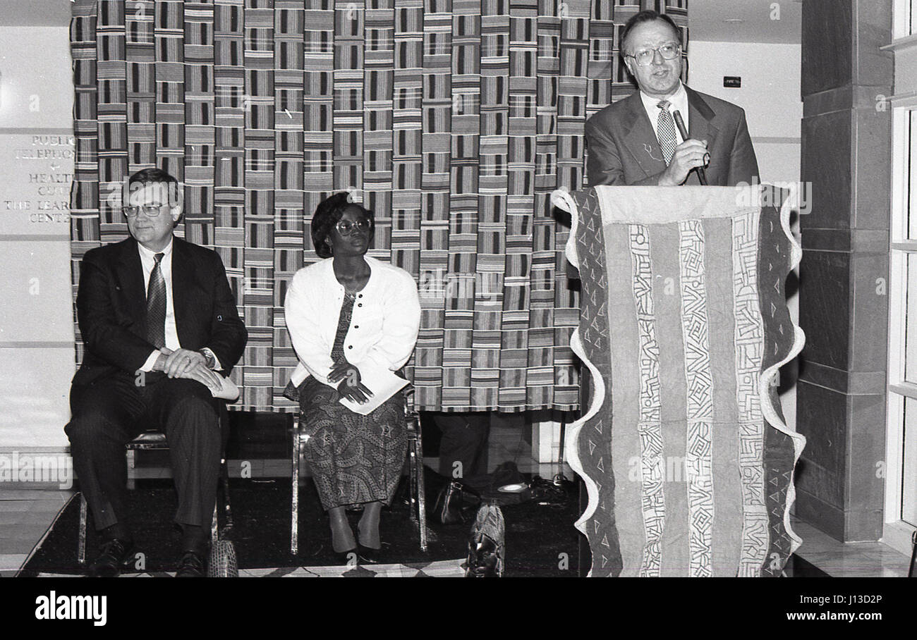 A military leader speaks at a podium during a formal event or briefing ...