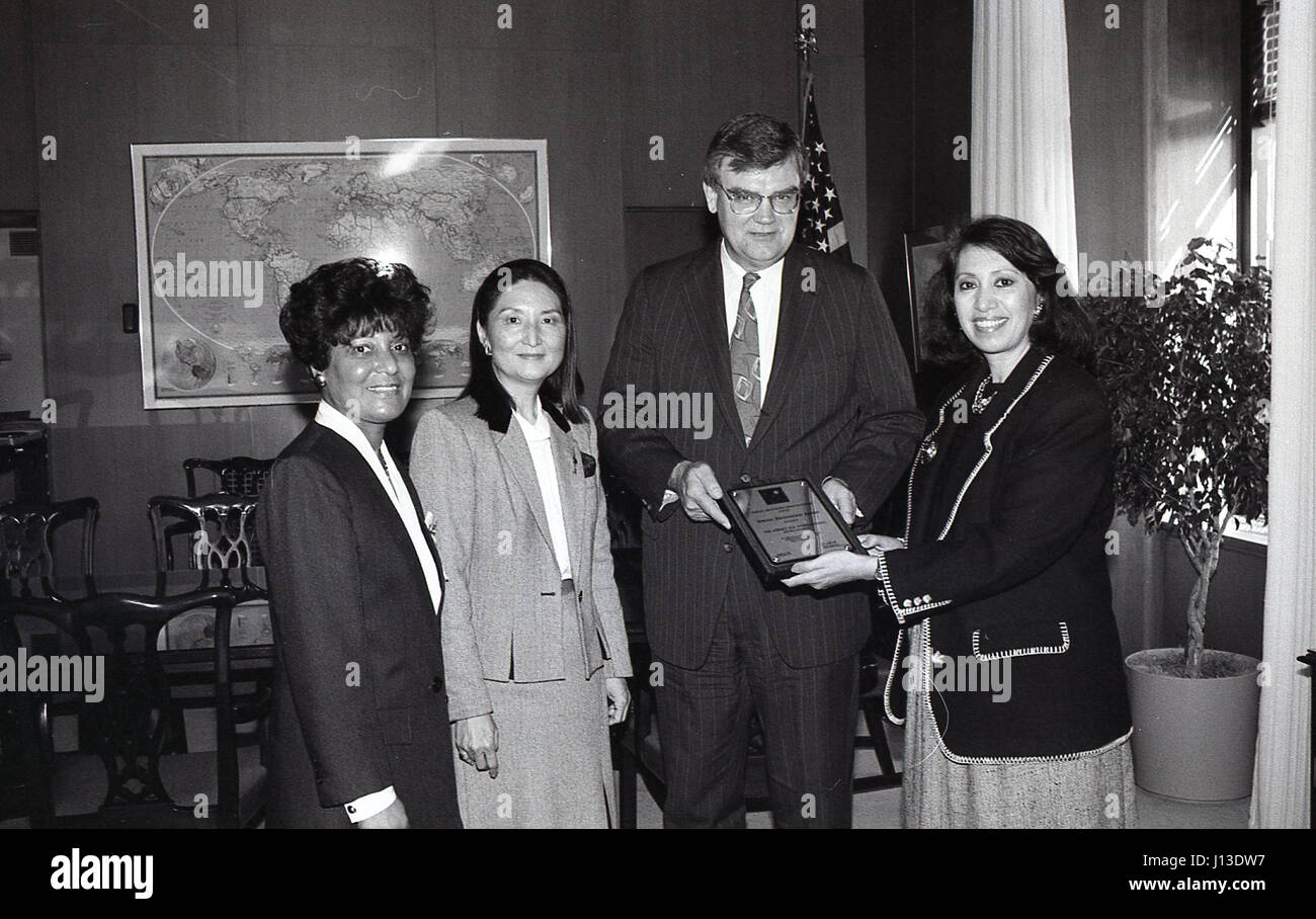 Admin. Atwood presenting general award - Woman receiving award Stock ...