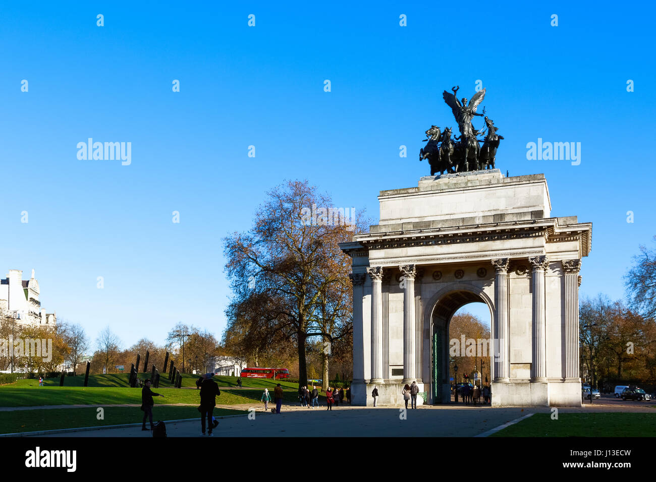 London, UK - February 29, 2017 - Wellington Arch located to the south ...