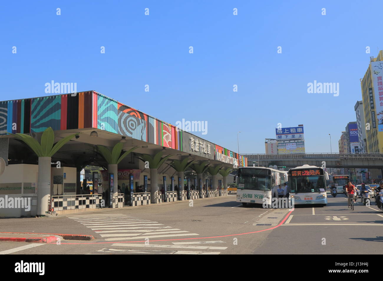 People travel at Kaohsiung train station bus terminal in Kaohsiung ...