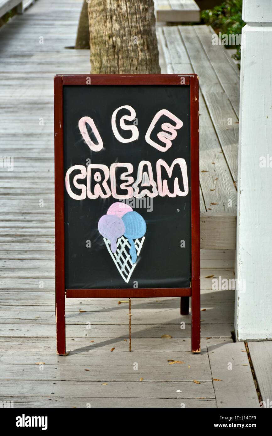 Ice cream sign Stock Photo - Alamy