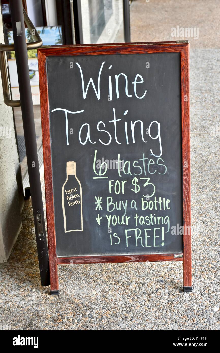 Wine tasting sign, USA Stock Photo - Alamy