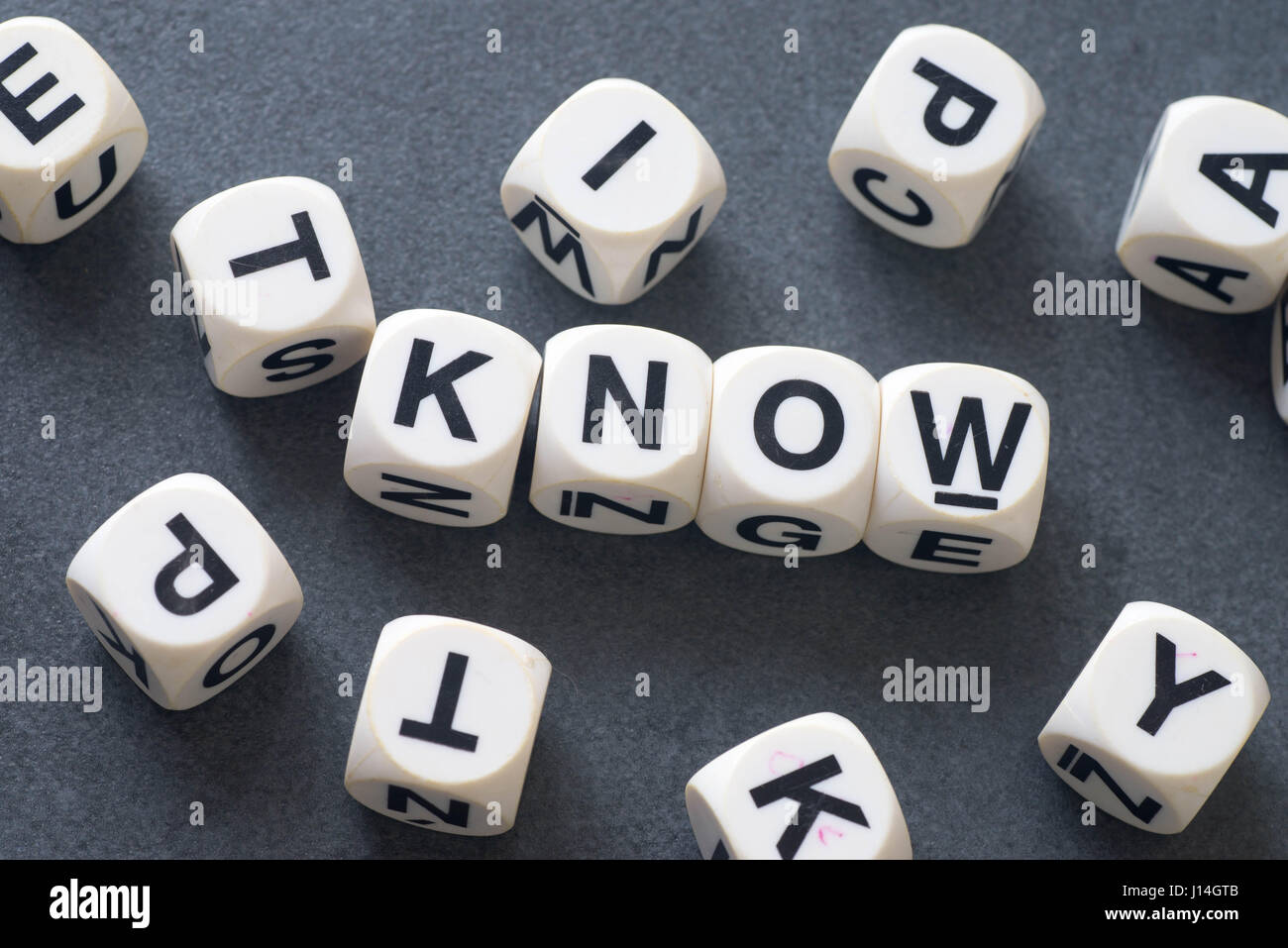 word know on white toy cubes Stock Photo - Alamy