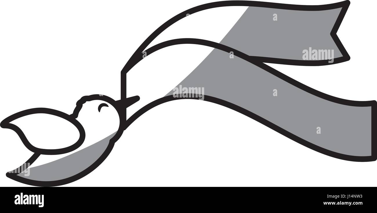 dove ribbon decorative symbol image vector illustration eps 10 Stock ...