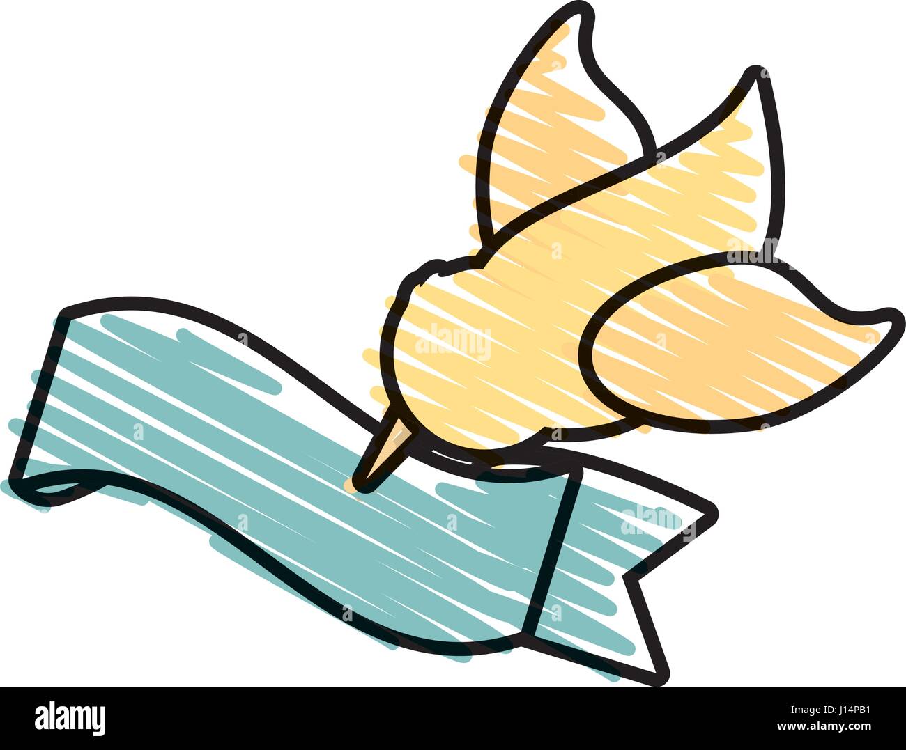 dove flying with ribbon symbol image vector illustration eps 10 Stock ...