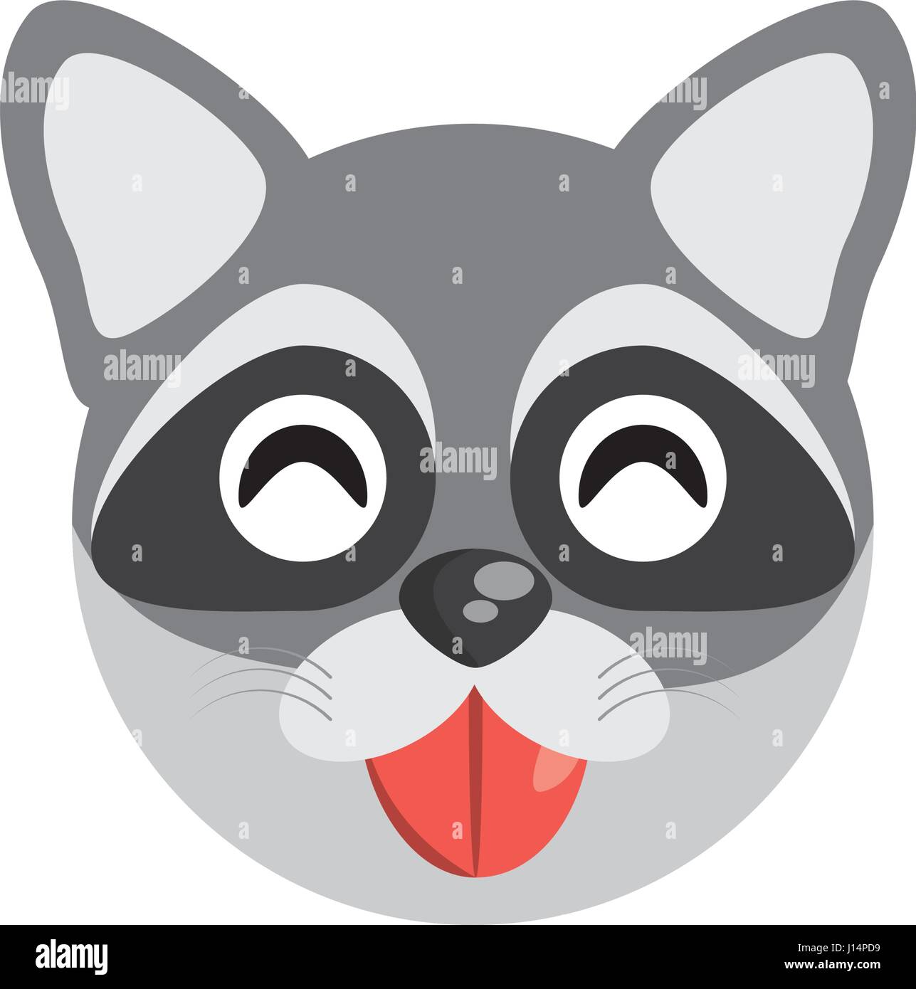 cute face raccoon animal cheerful Stock Vector Image & Art - Alamy