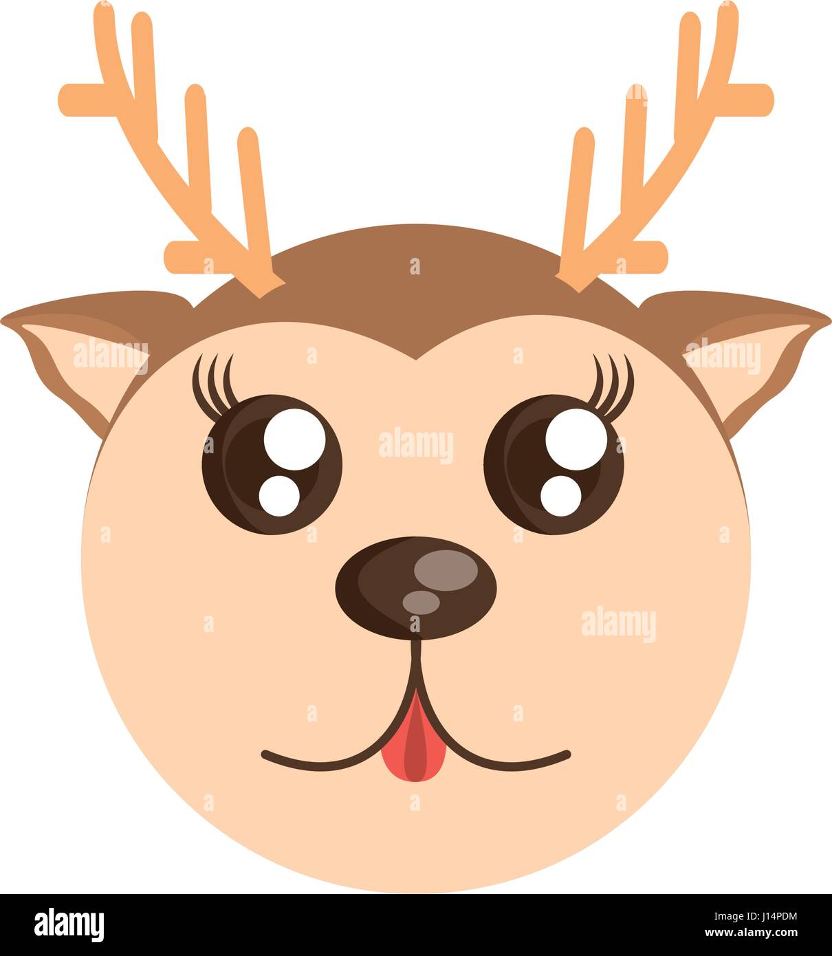 kawaii face deer animal fun Stock Vector Image & Art - Alamy