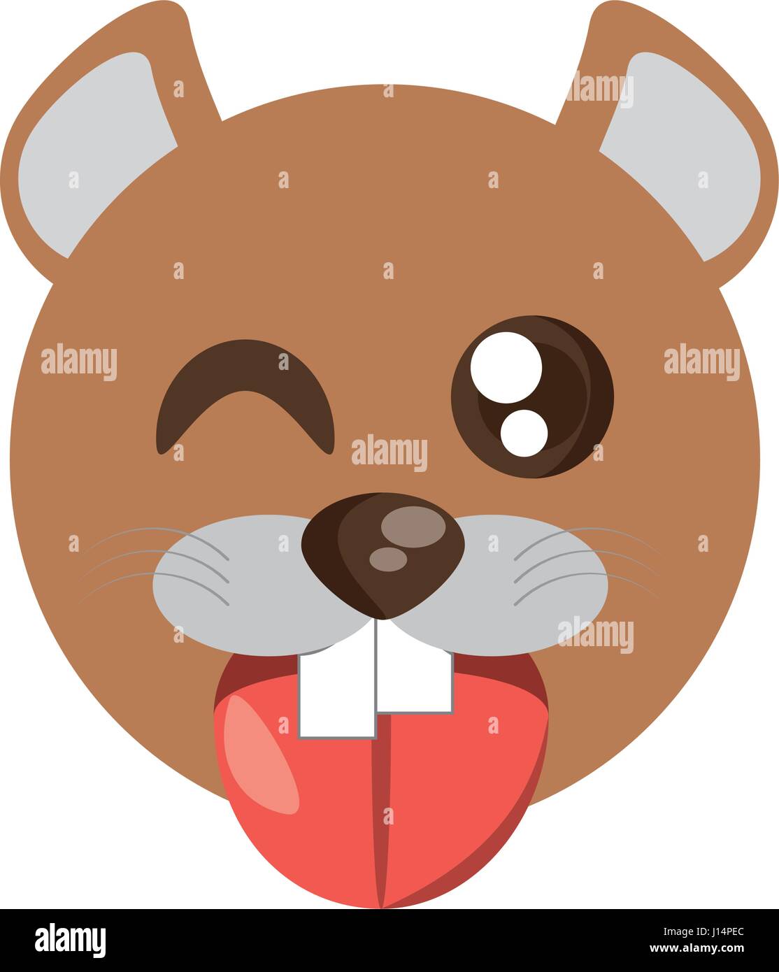 Kawaii beaver face animal icon hi-res stock photography and images - Alamy