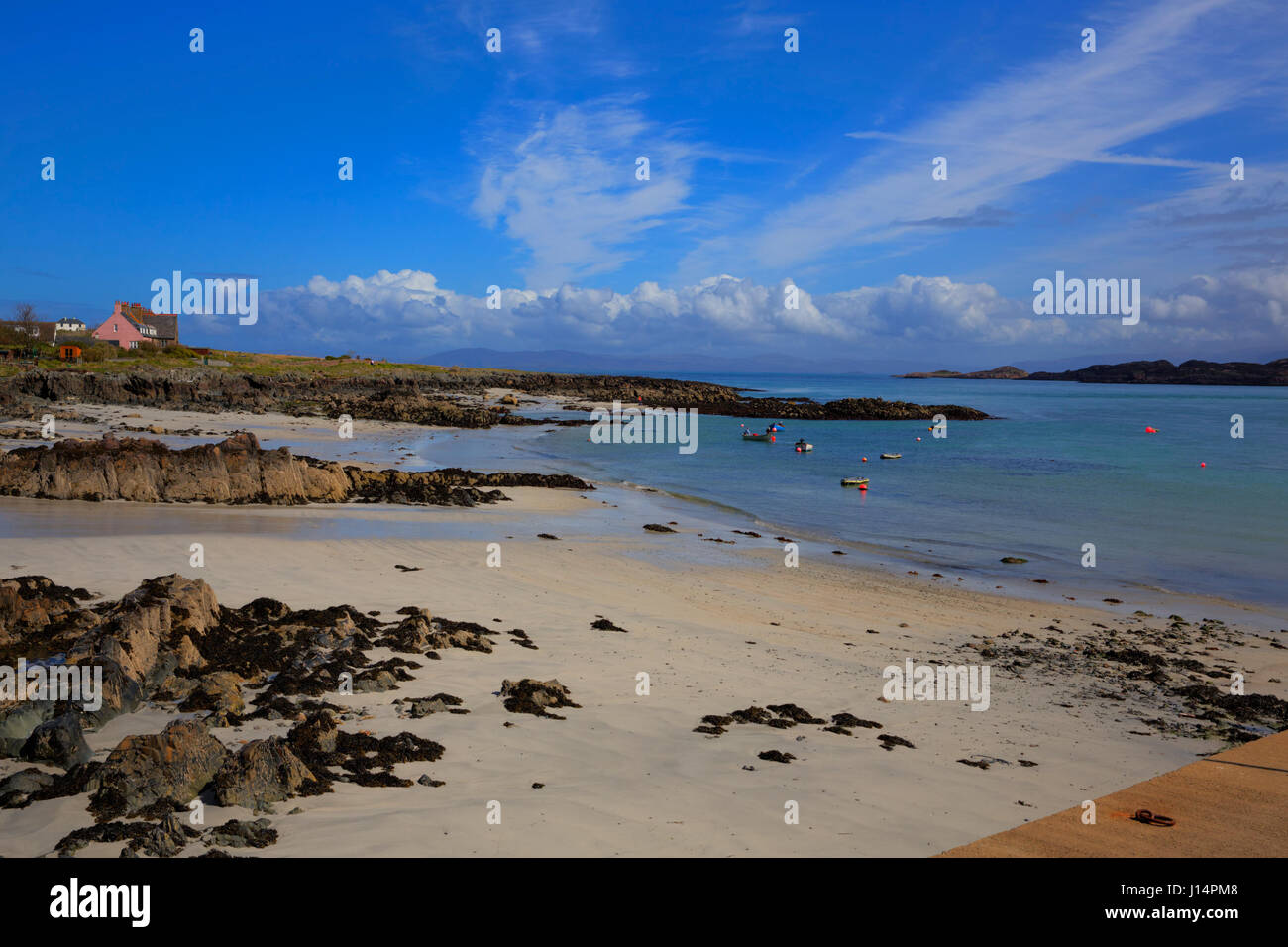 Iona Scotland uk beautiful Scottish island with blue sea and sky and ...