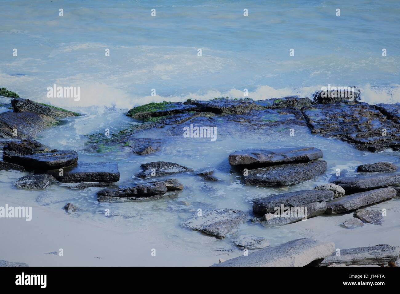 Rock Pools at Burns Beach, Perth, Coast of Western Australia. A very ...
