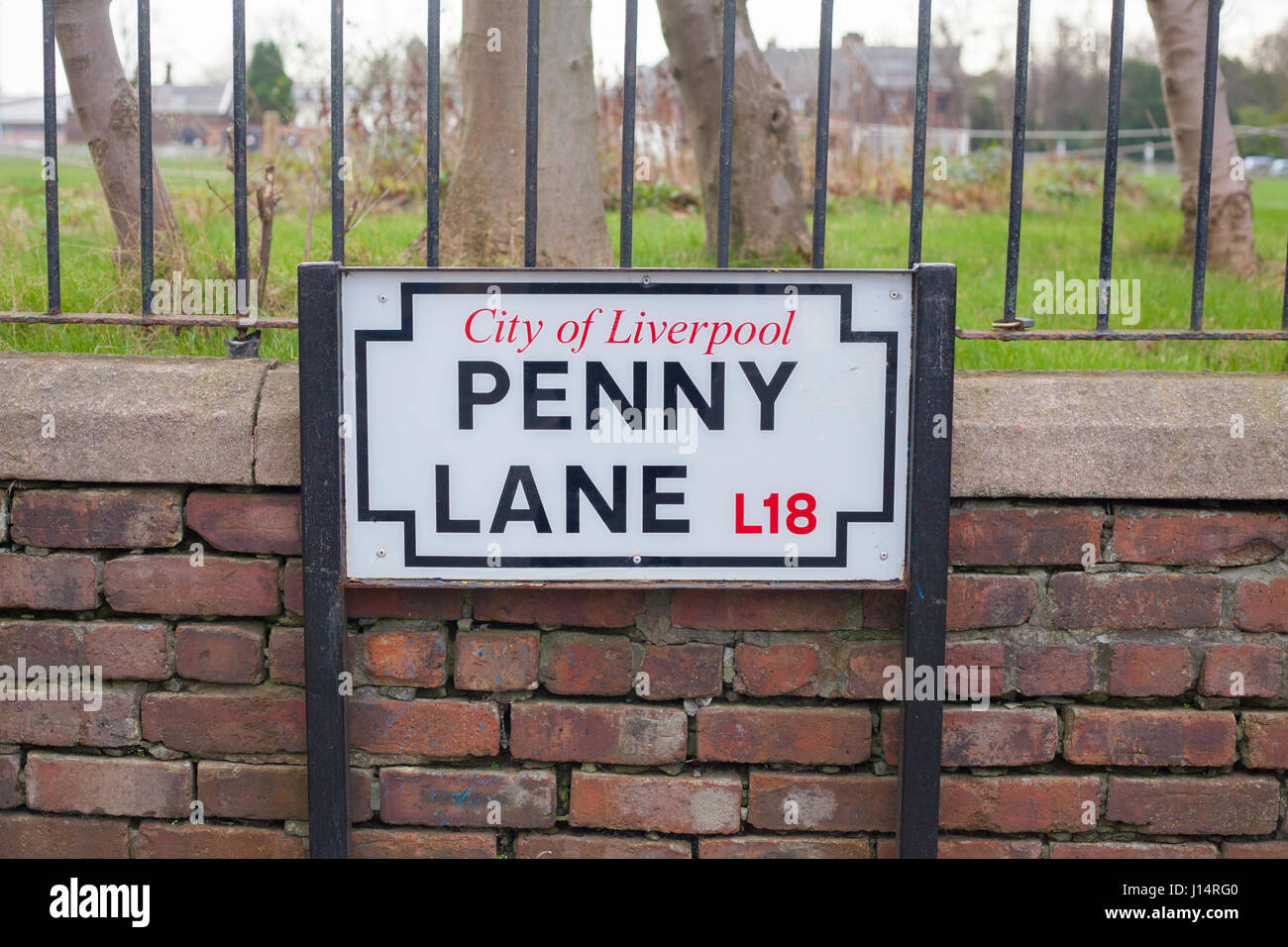 Penny lane in the English city of Liverpool, United Kingdom. Subject o ...