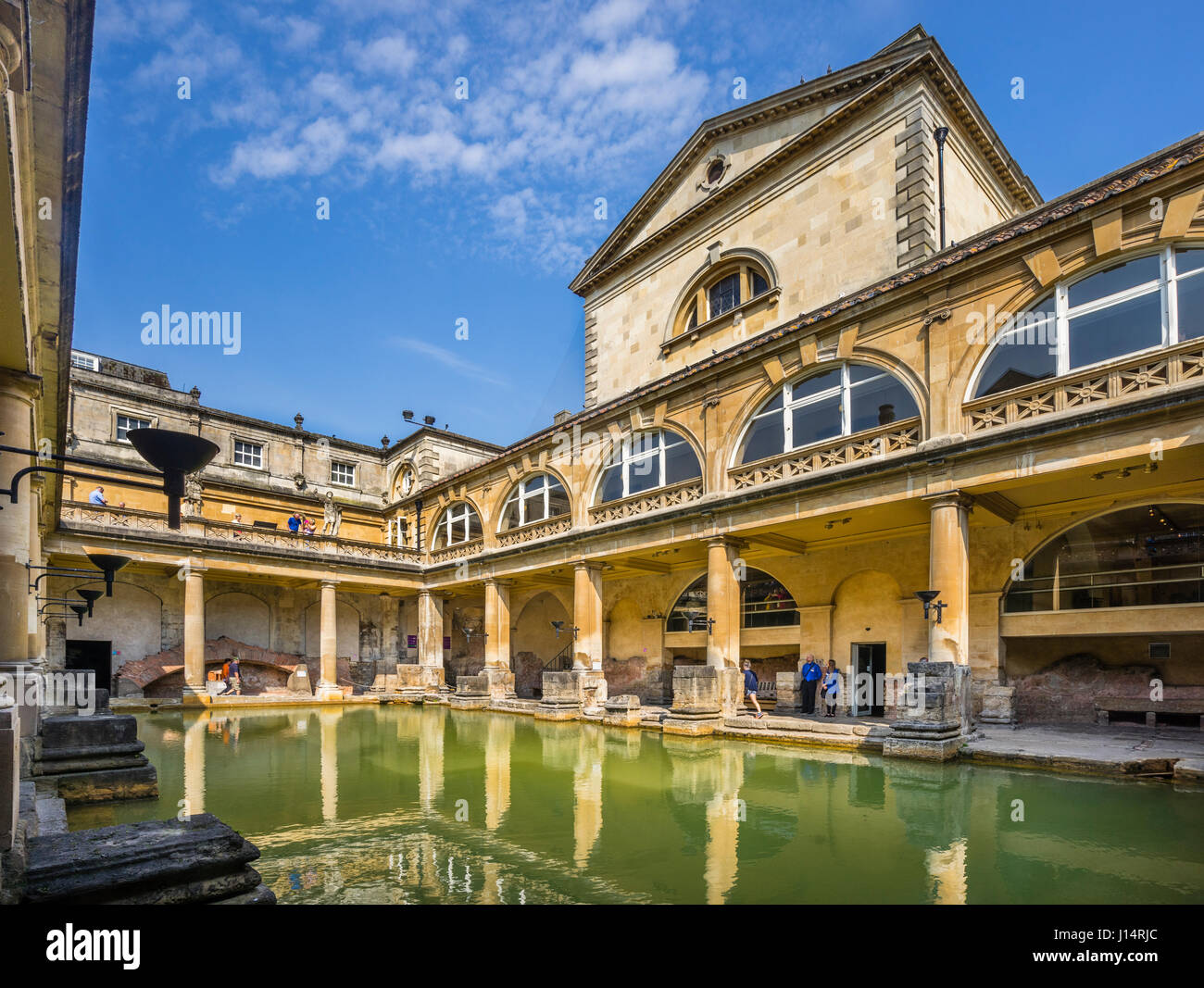 United Kingdom; England, Somerset, the Roman Bath in Bath with ...