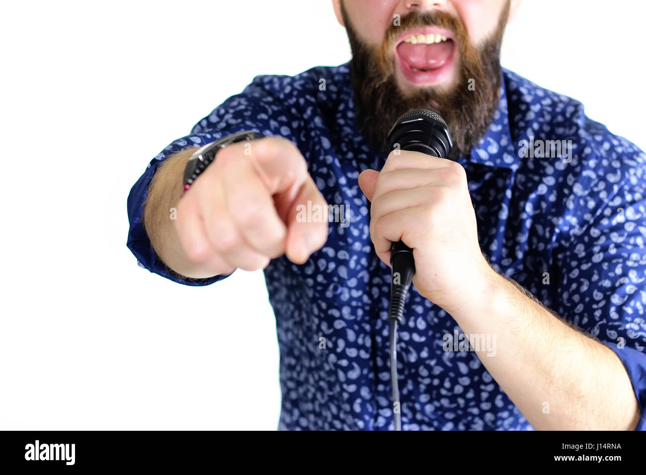 Asian reporter microphone hi-res stock photography and images - Alamy