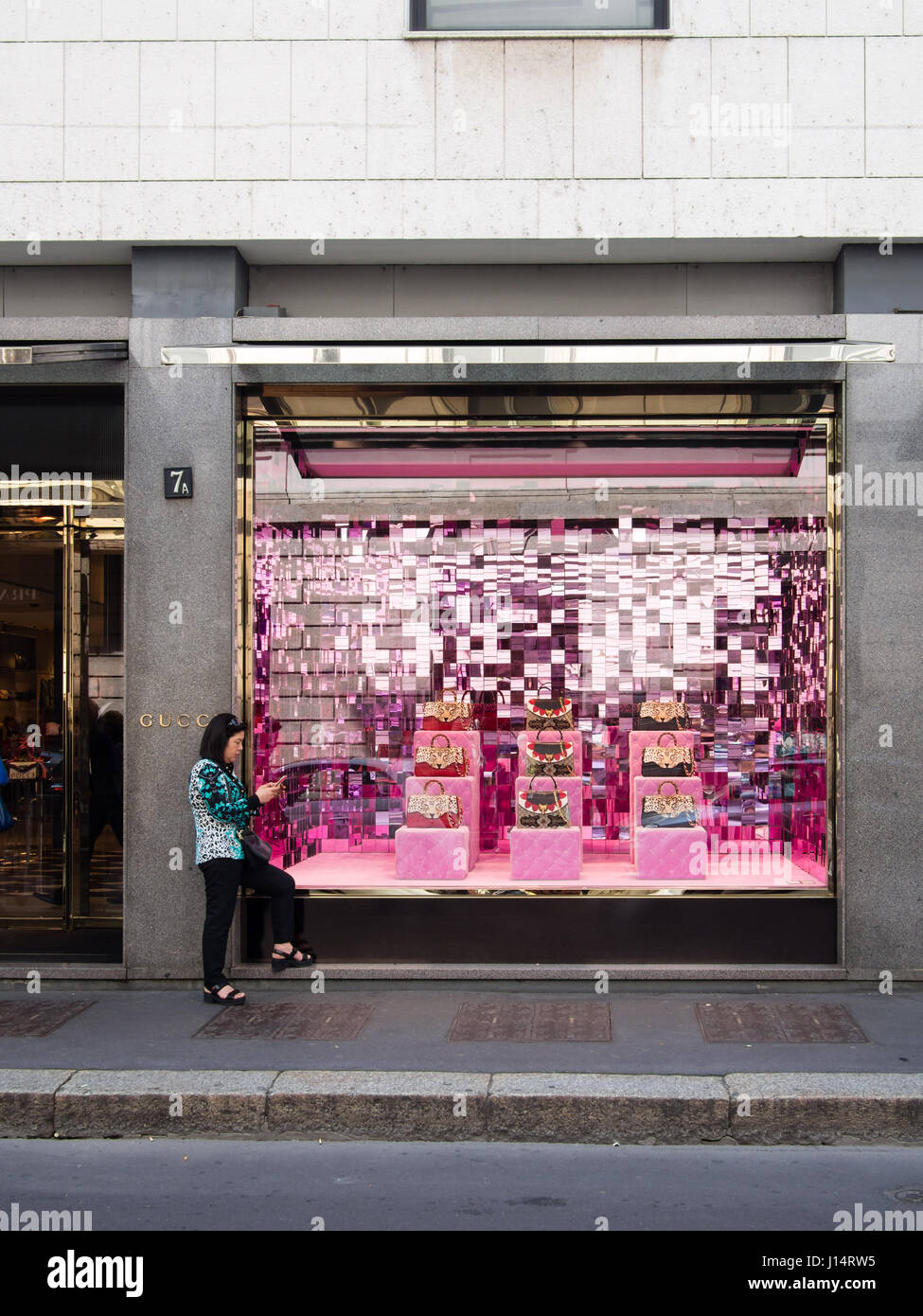Gucci shop in Via Montenapoleone , Milano Italy Stock Photo - Alamy