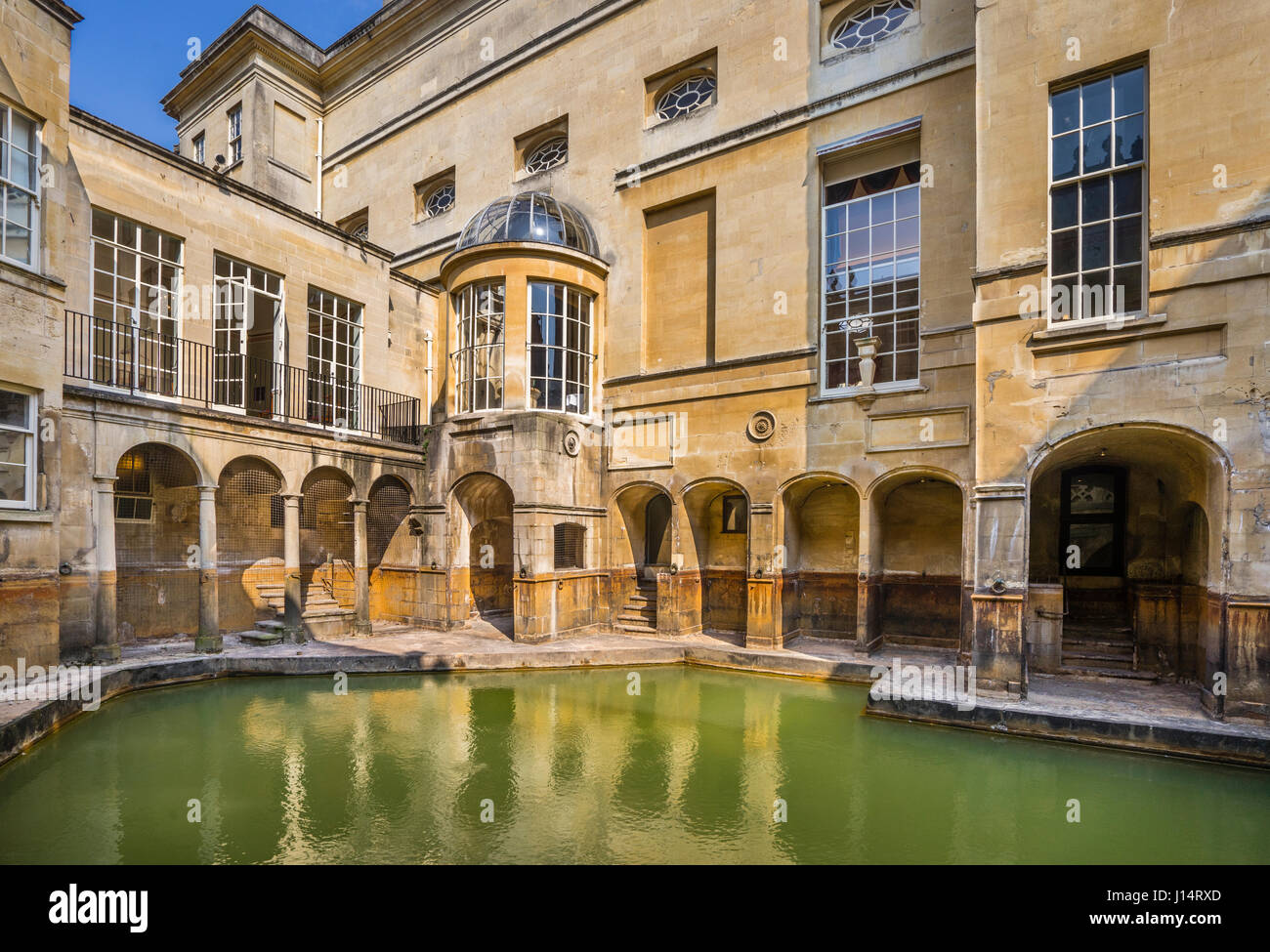United Kingdom; England, Somerset, the Roman Bath in Bath with ...