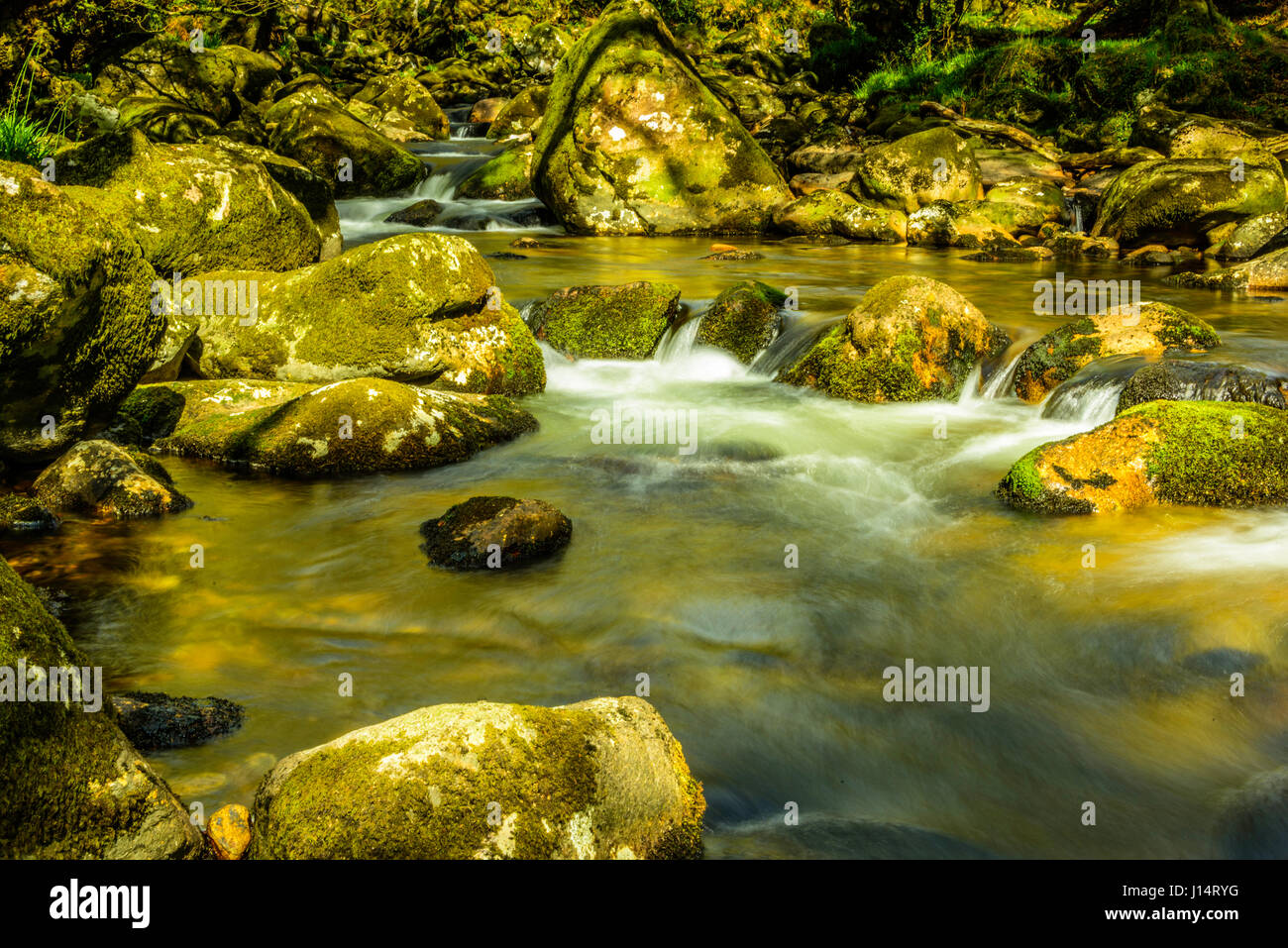 Views along the upper reaches of River Plym and River Meavy on Dartmoor ...