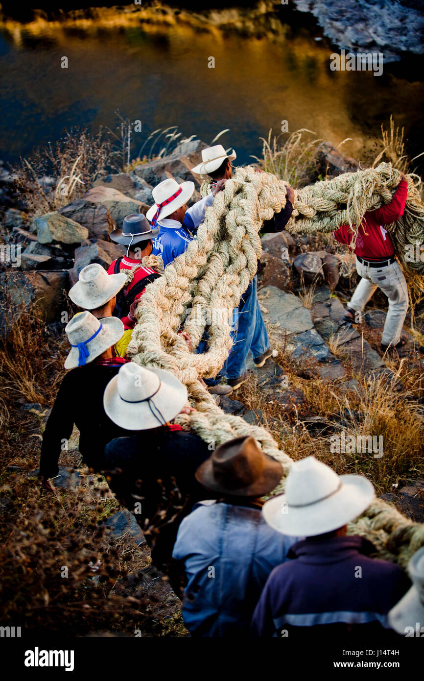 CUZCO, PERU: Queswachaca Bridge is rebuilt by local villagers as part ...