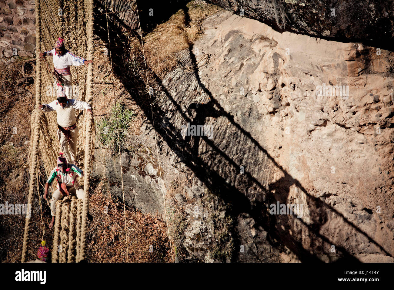 CUZCO, PERU: Queswachaca Bridge is rebuilt by local villagers as part ...