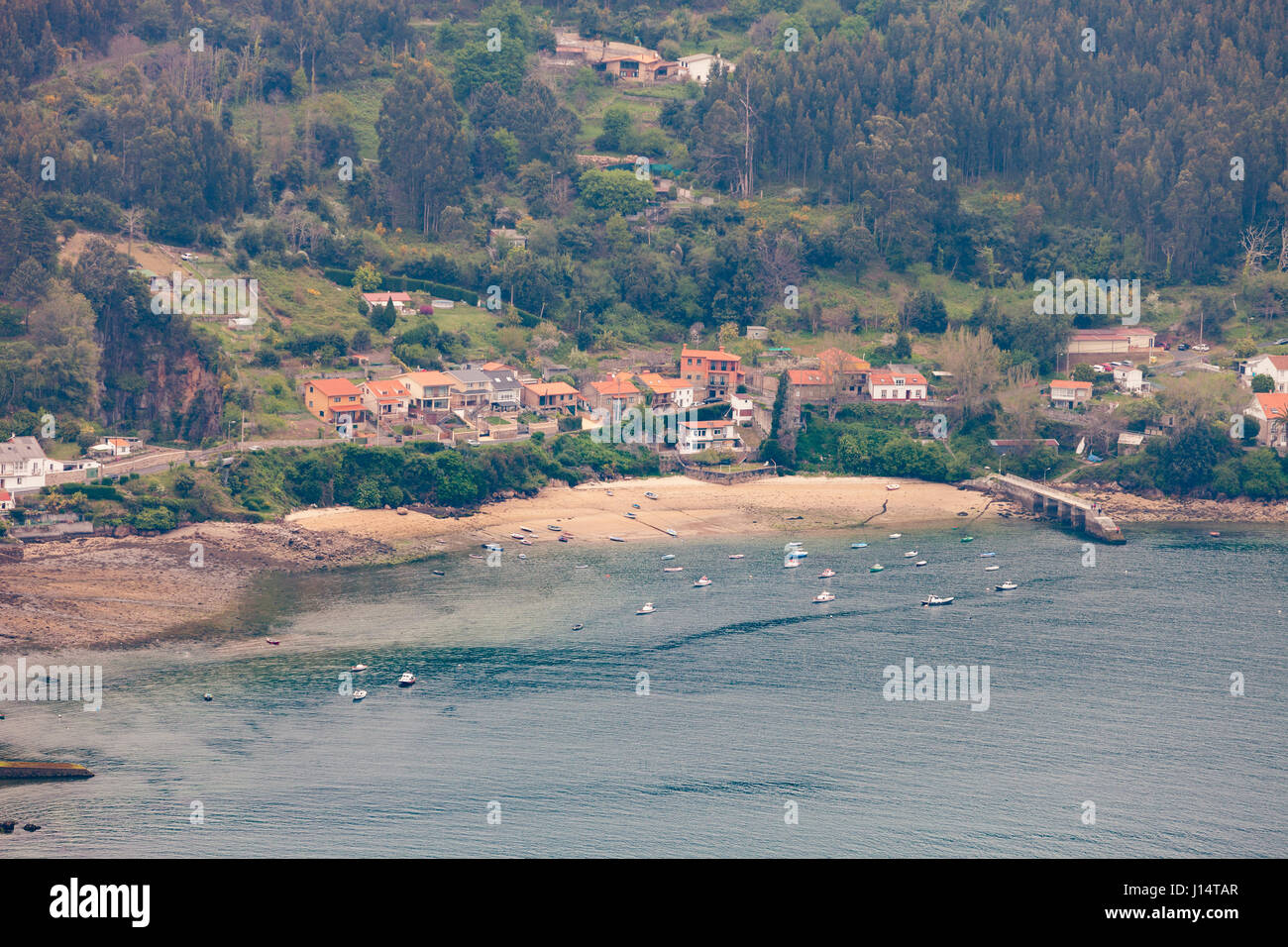 Aerial view of a little village in Galicia at northwest of Spain Stock ...