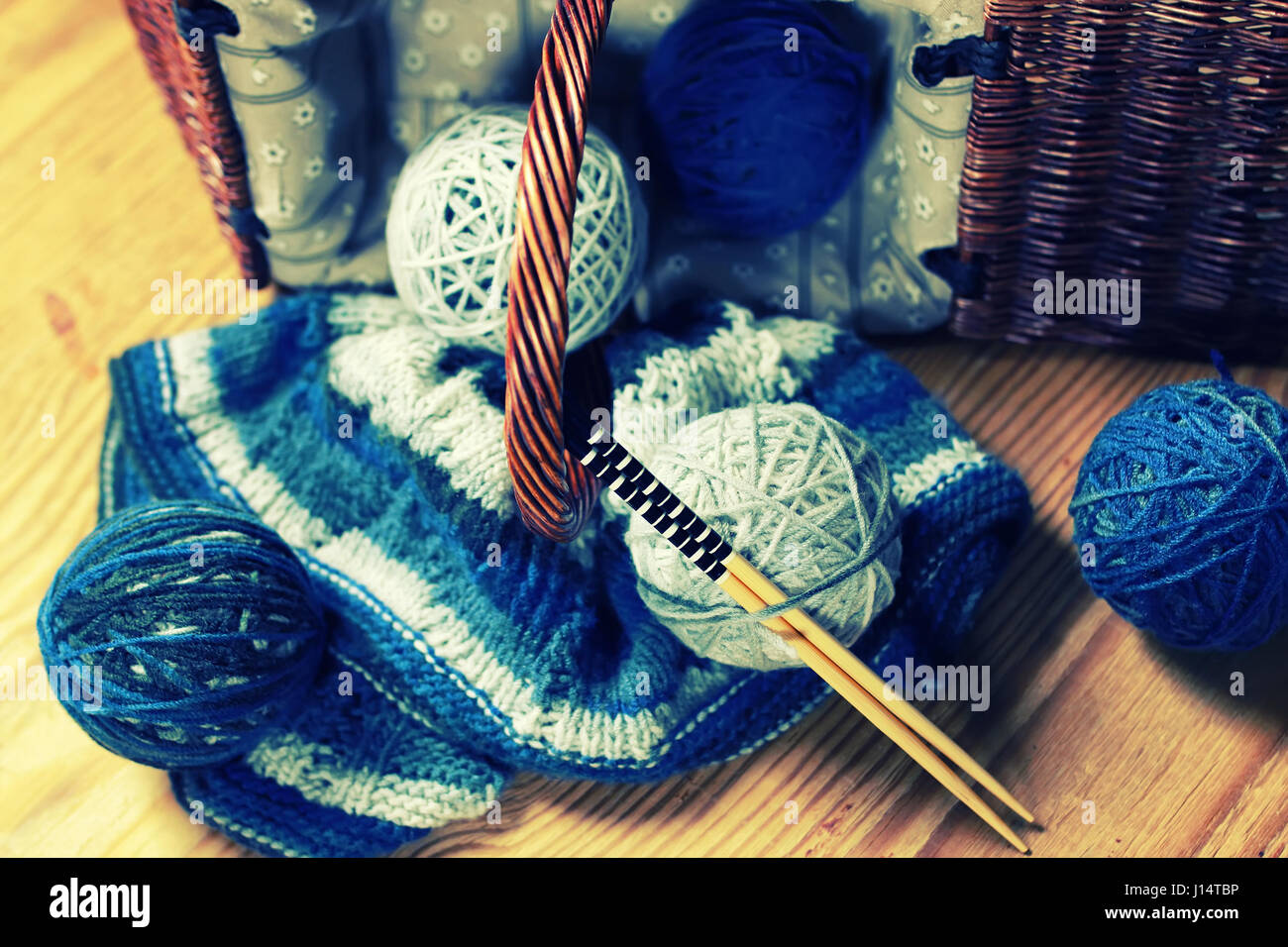 Ball Of Yarn With Knitting Needles Stock Photos & Ball Of Yarn With Knitting Needles Stock ...