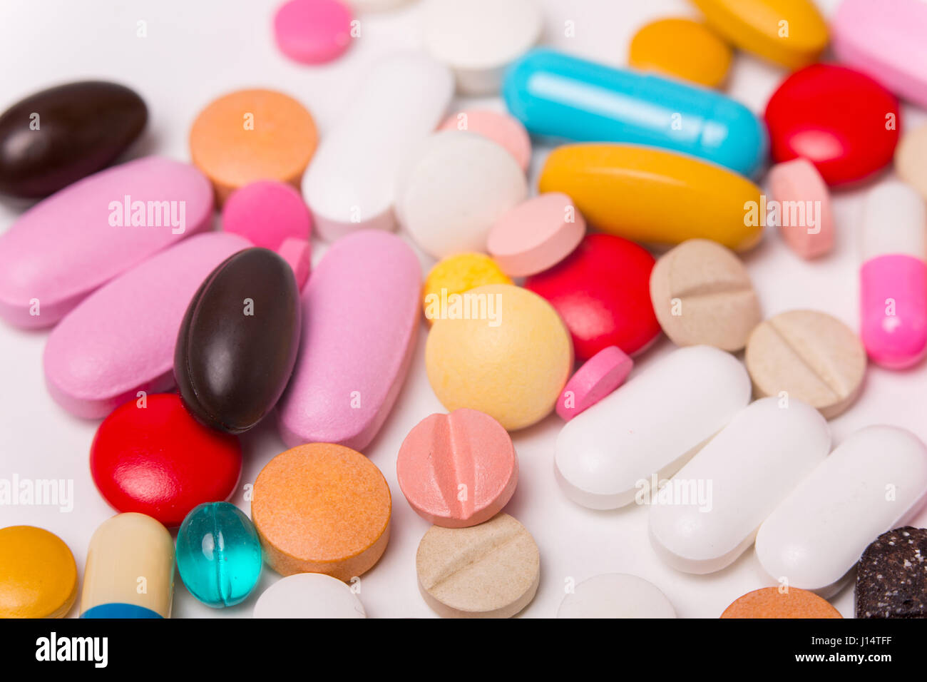 different Tablets pills capsule heap mix therapy drugs Stock Photo - Alamy