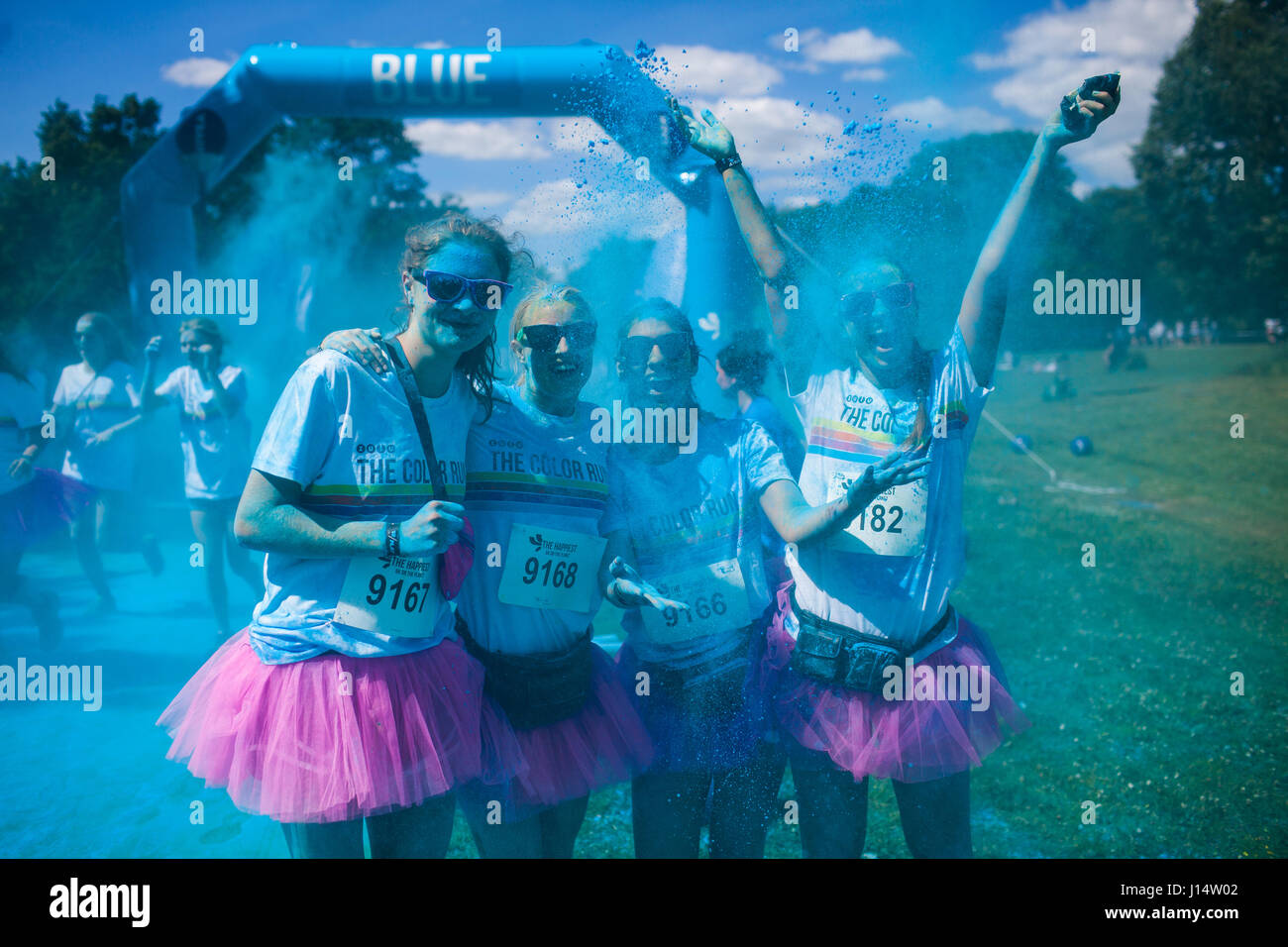 Color Run participants have fun at the five kilometres run in Valby ...