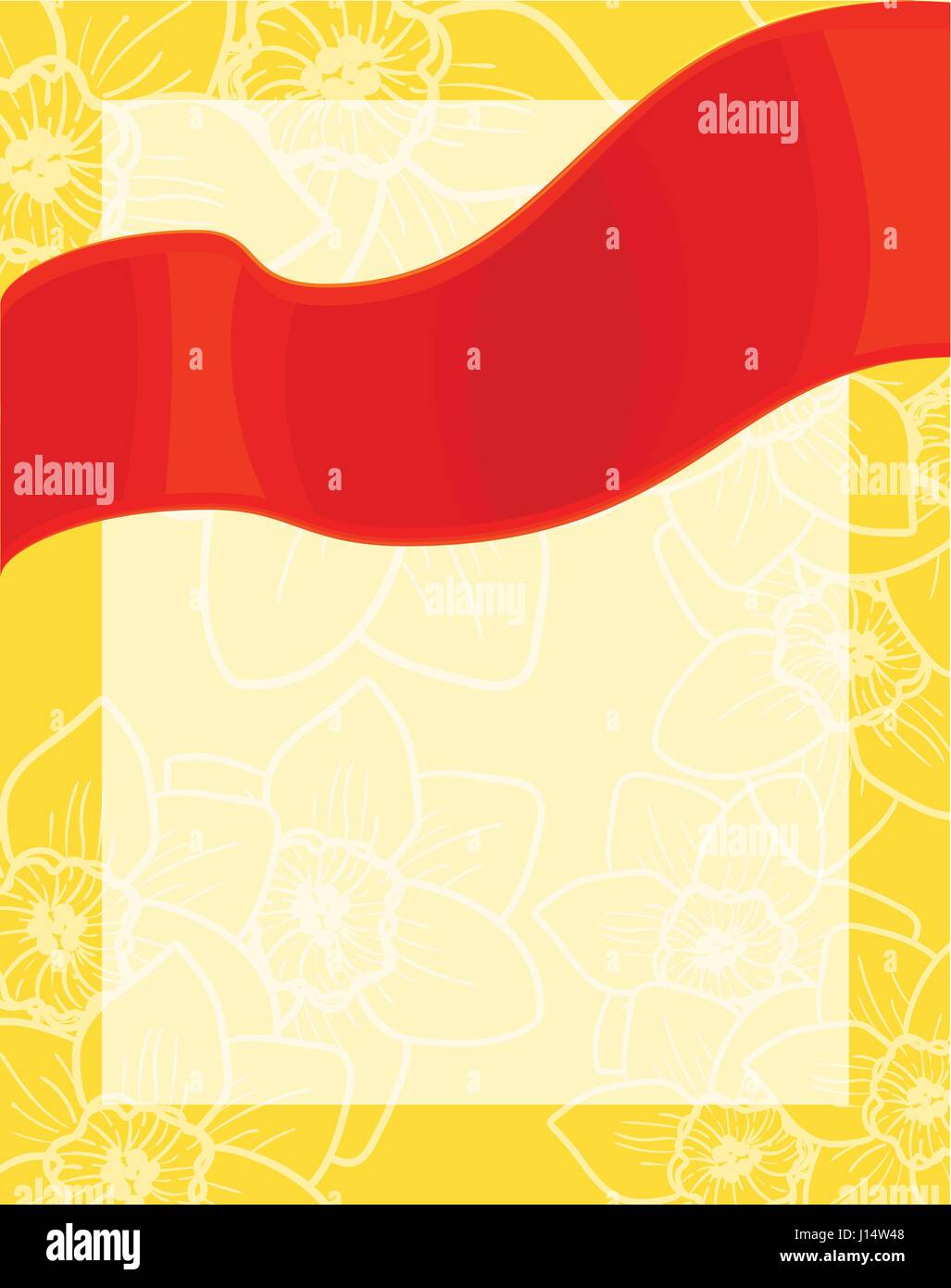 Bright red ribbon, symbolizing flag of the Soviet Union. Spring ...