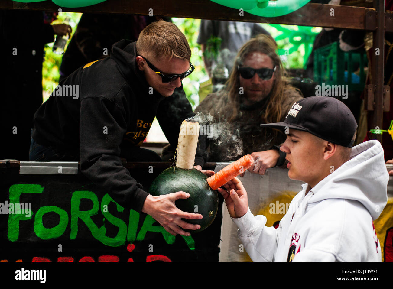 Organic smoking? A cannabis takes a puff from an alternative “green ...