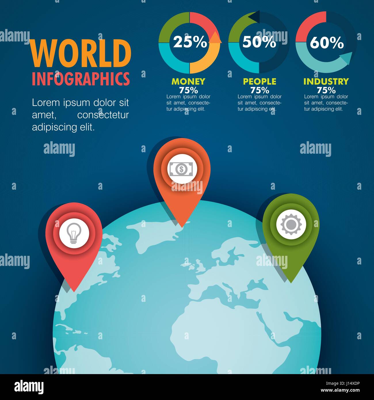 world infographic flat icons Stock Vector Image & Art - Alamy