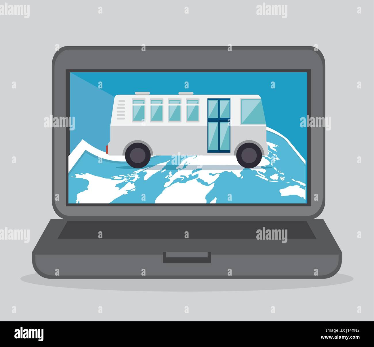 laptop computer with bus device icon Stock Vector Image & Art - Alamy