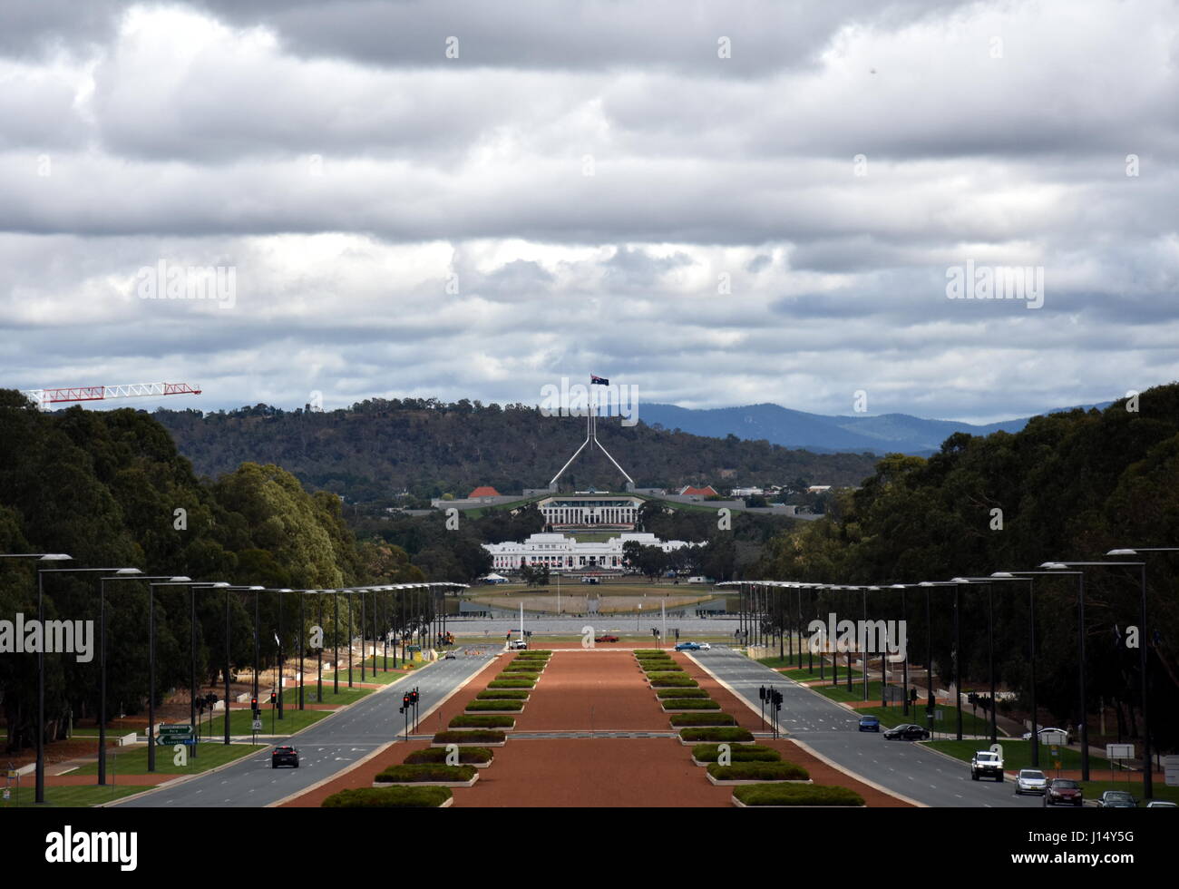 Canberra, Australia - March 18, 2017. Anzac Parade running from The ...