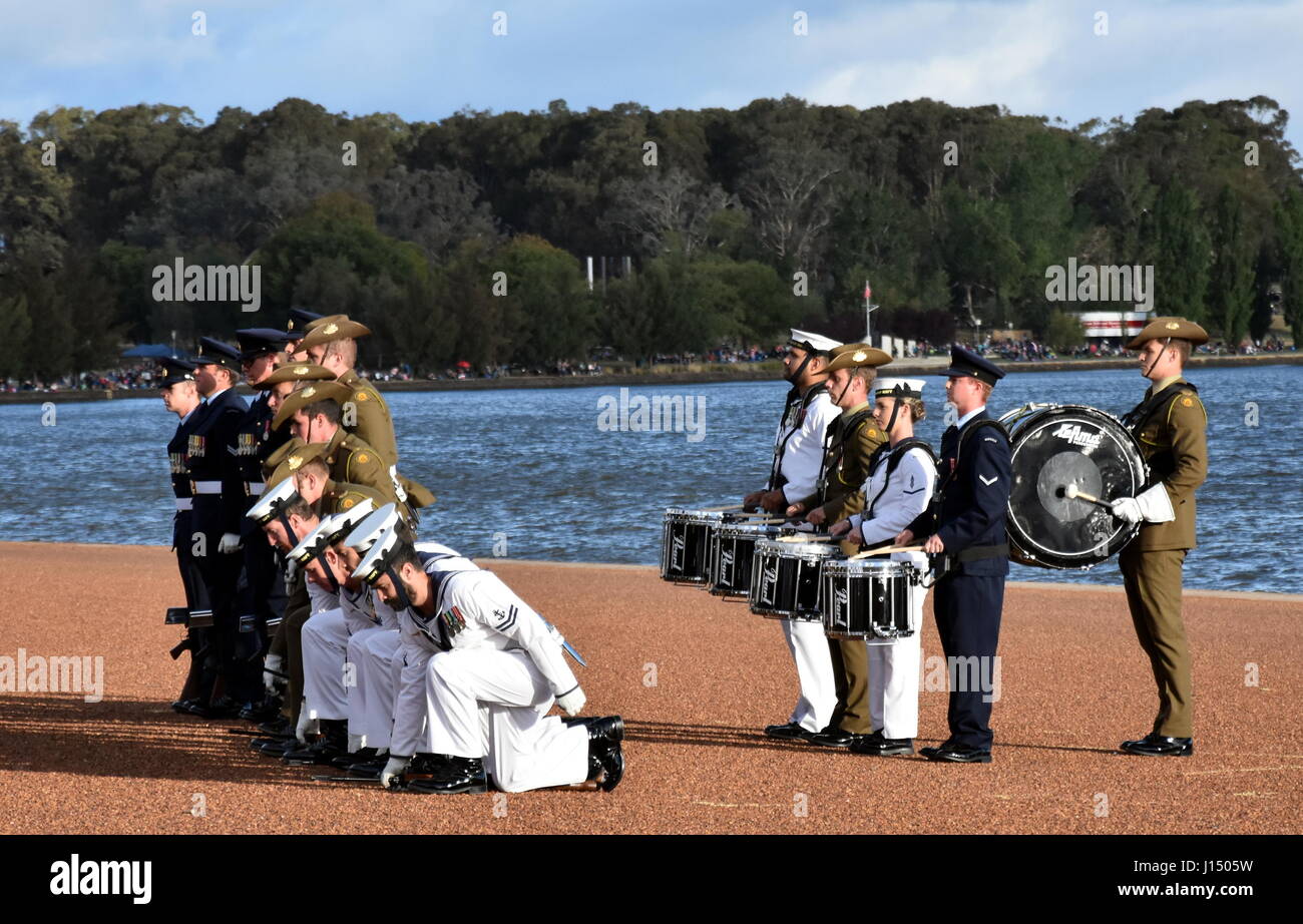Canberra, Australia - Mar 18, 2017. Australian Federation Guard conduct small arms at Gallipoli ...