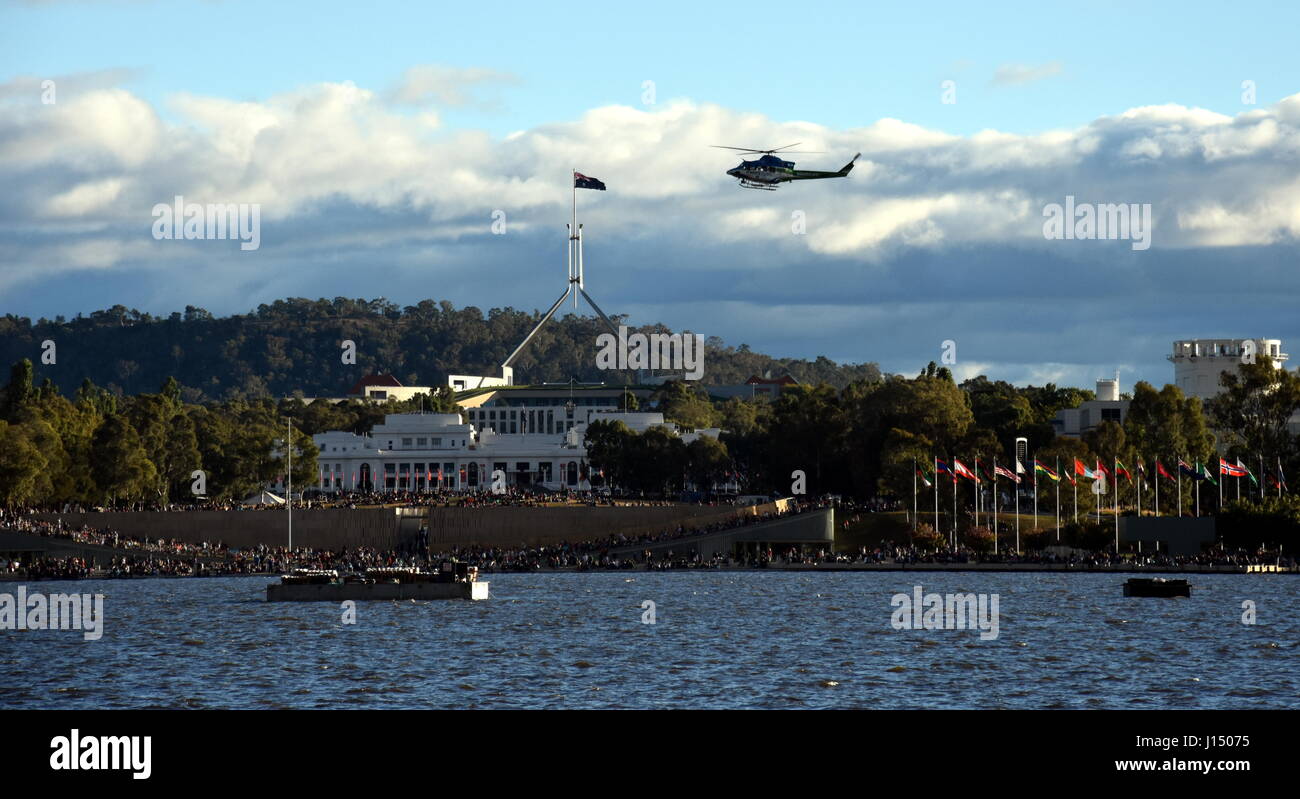 Canberra, Australia - March 18, 2017. Low flyover by the Snowy Hydro ...